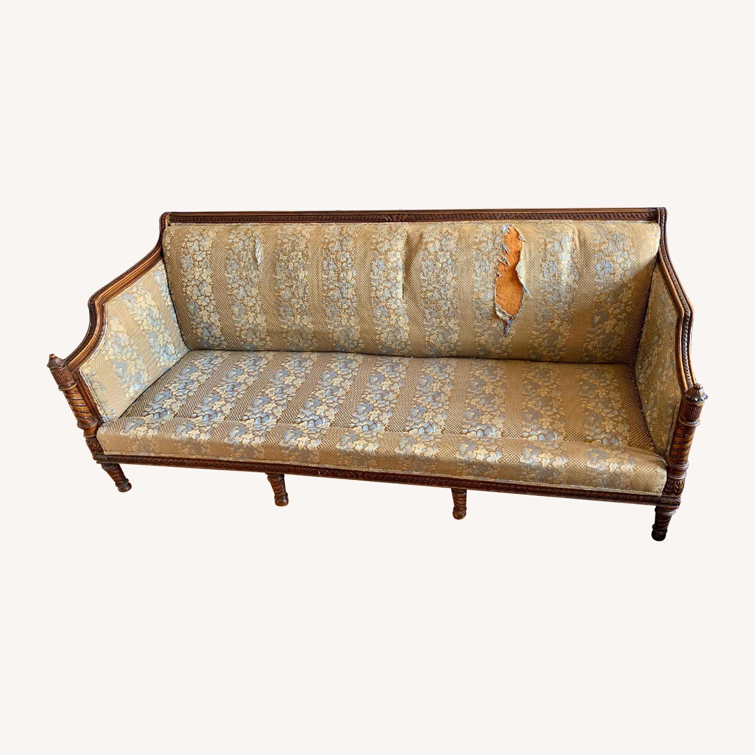 Antique Wood Frame Sofa - AptDeco