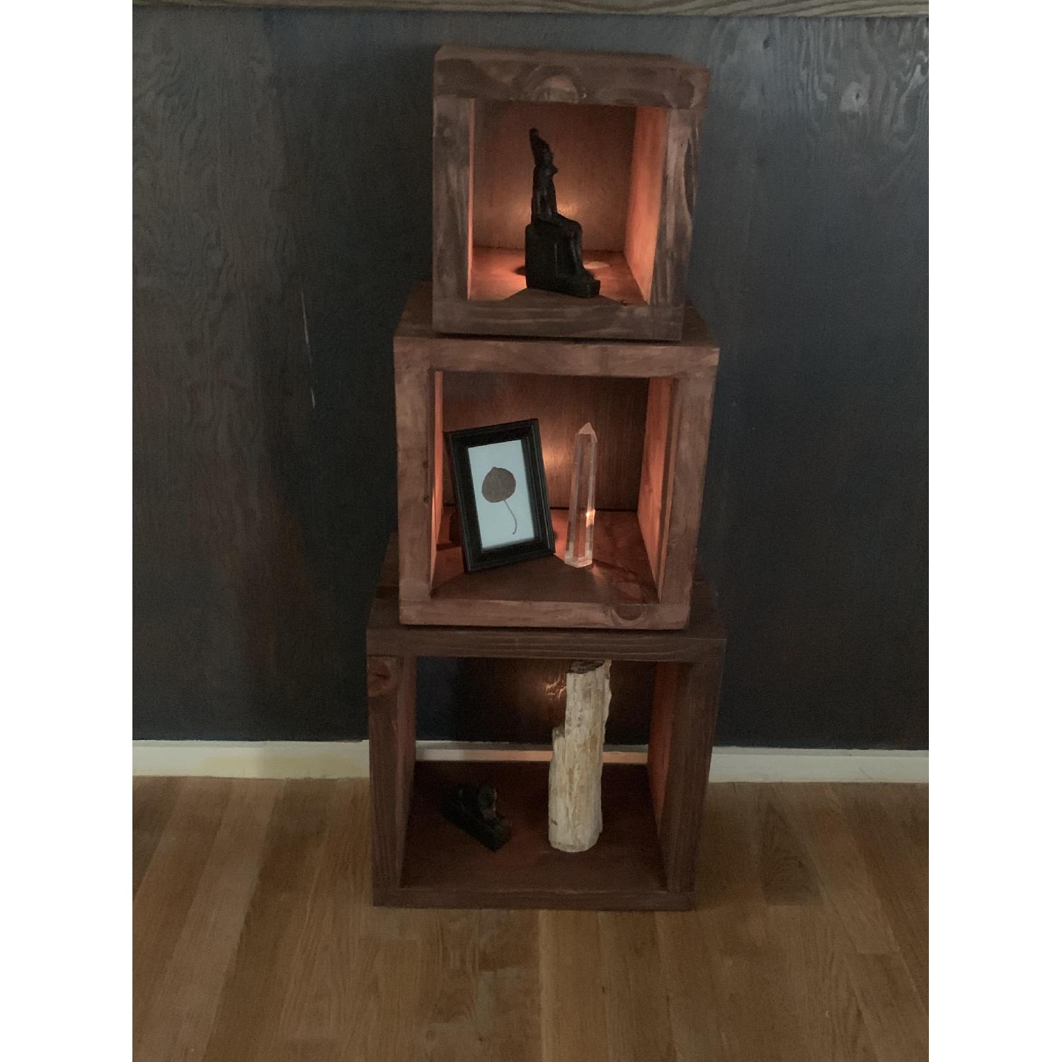 Handmade Contemporary Rustic Cube End Tables - AptDeco