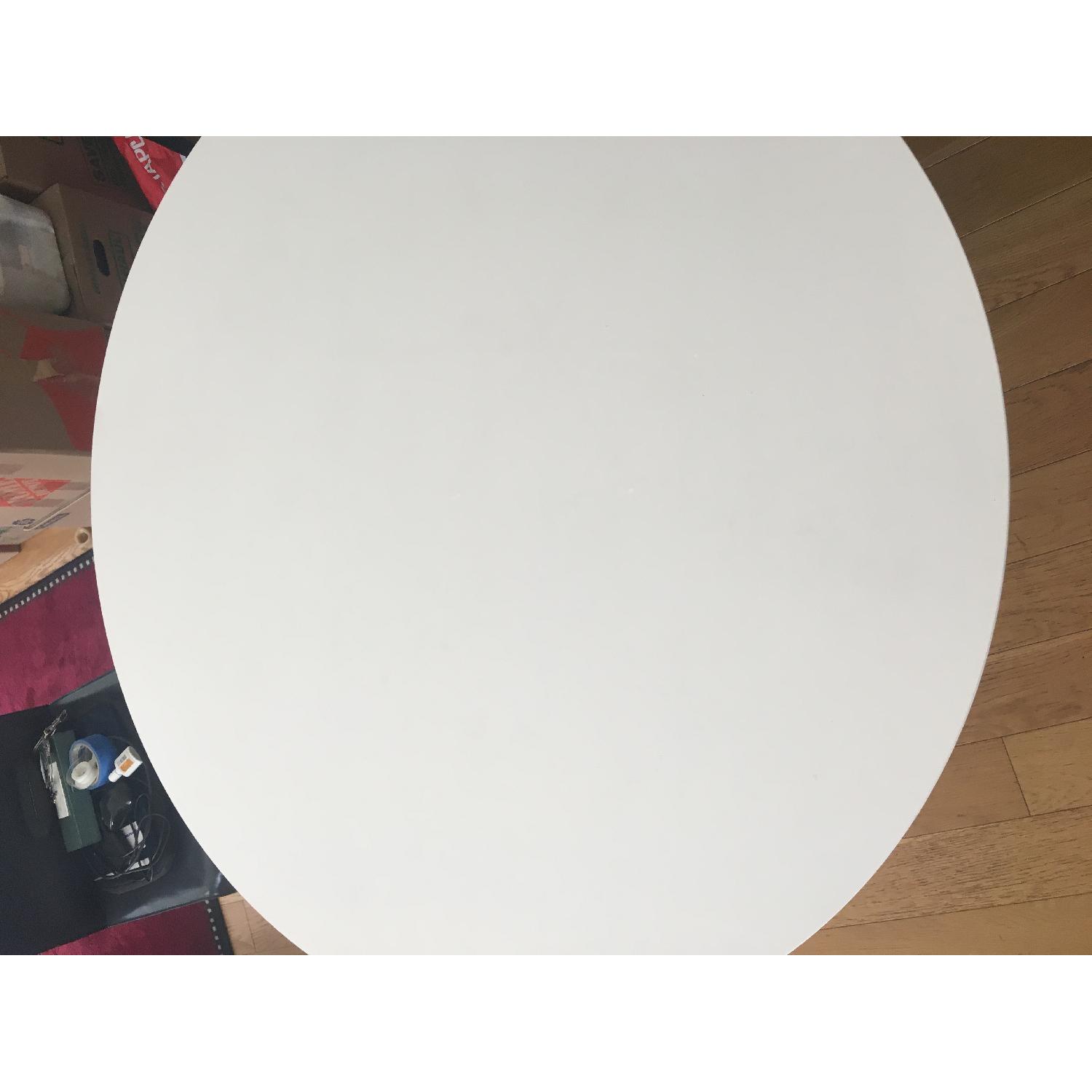 CB2 White Wire Base Dining Table - AptDeco