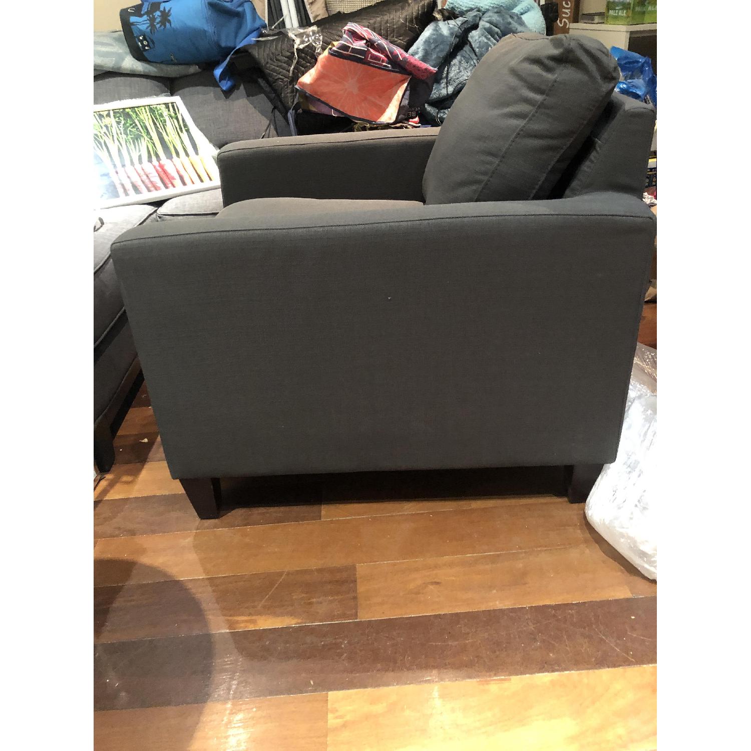 World Market Dark Grey Arm Chair - AptDeco