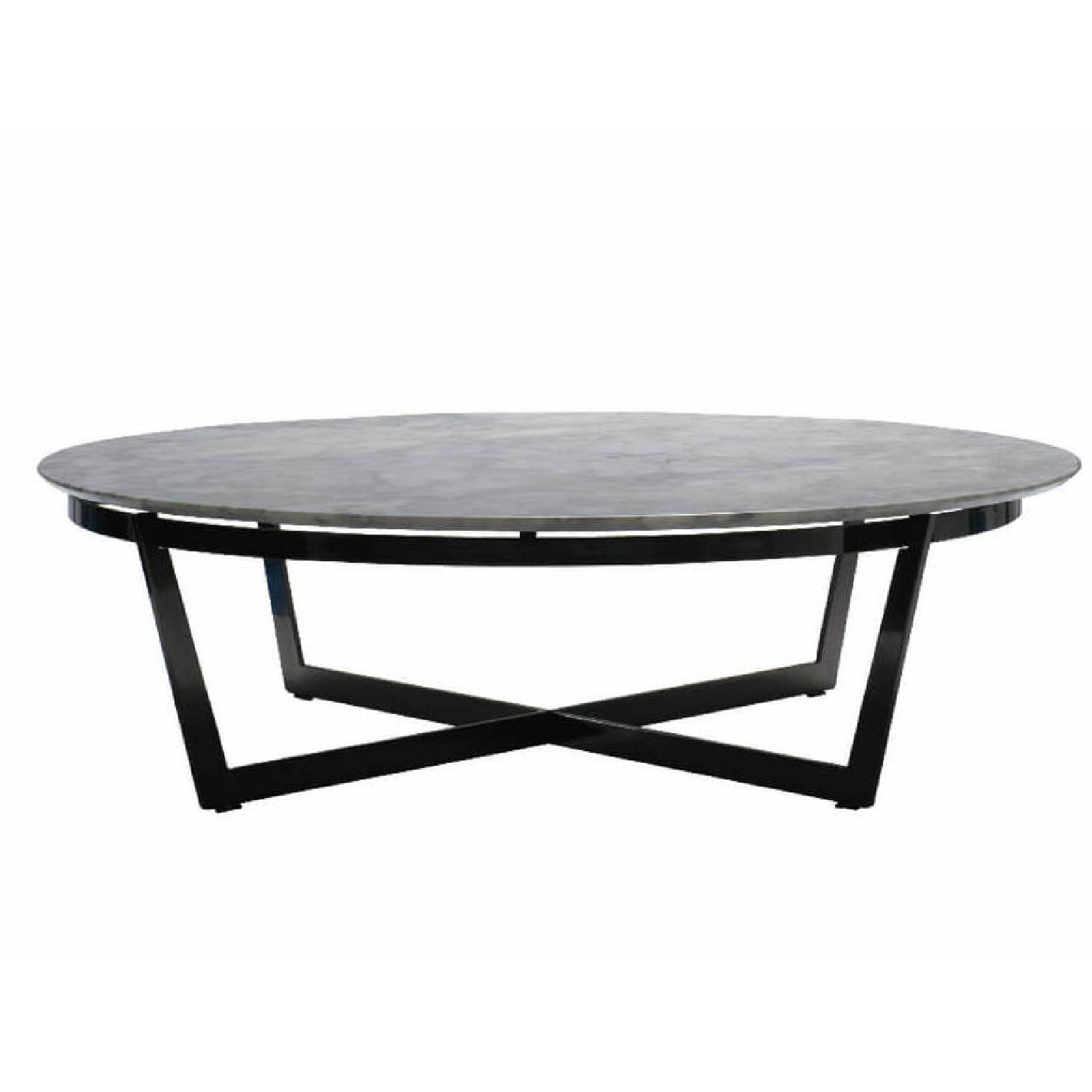 Camerich Element Round Coffee Table w/ Brown Marble Top - AptDeco