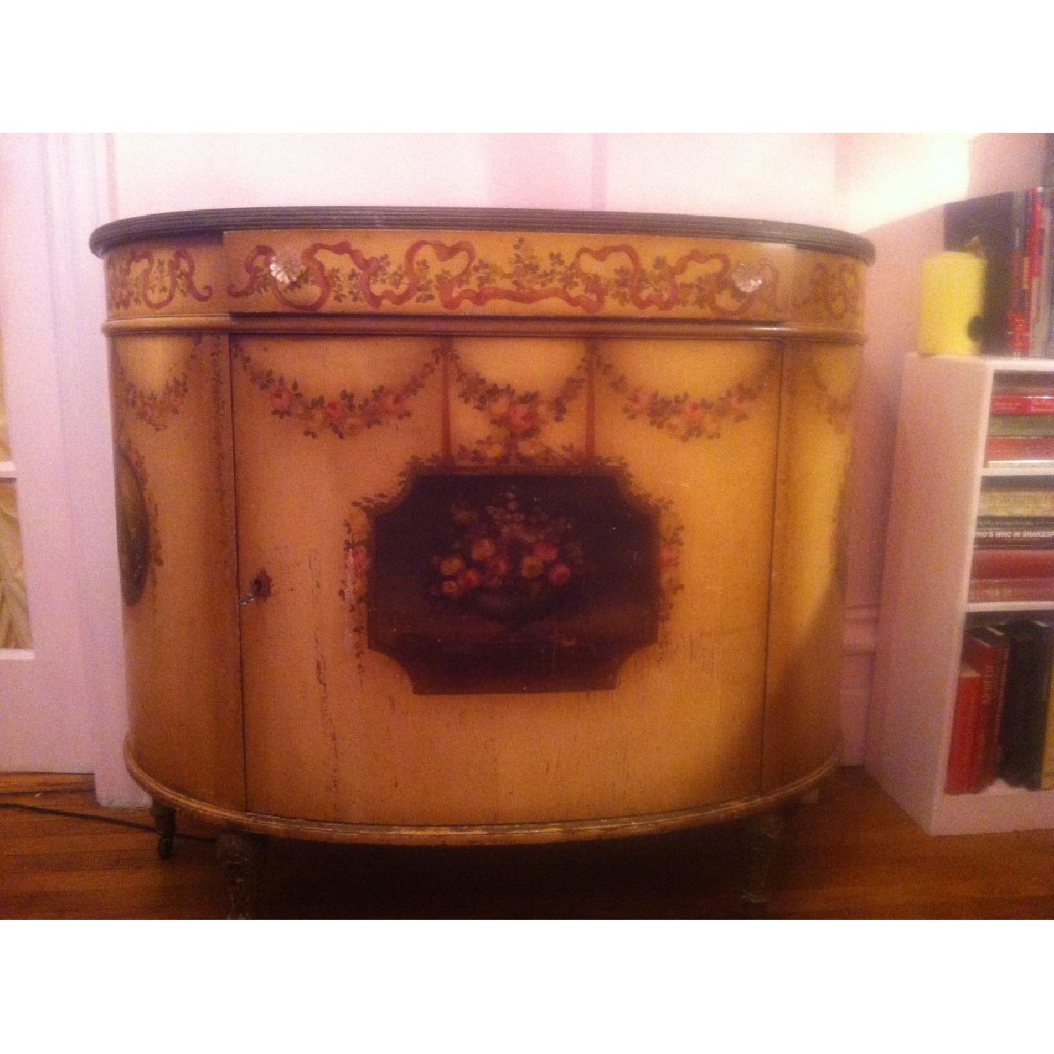 19th Century French Hand Painted Demi-Lune Sideboard - AptDeco