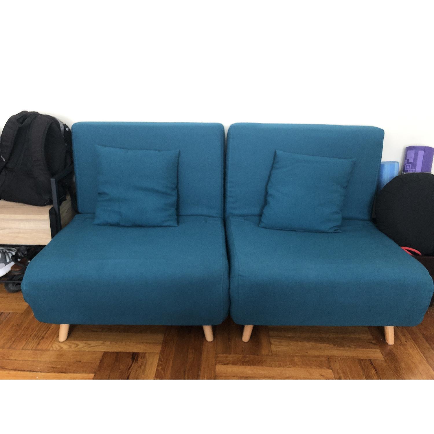 Mercury Row Teal Convertible Chairs - AptDeco