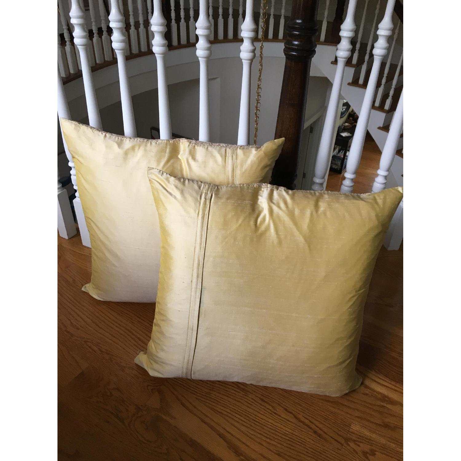 English Traditional Plush Embroidered Pillows - AptDeco