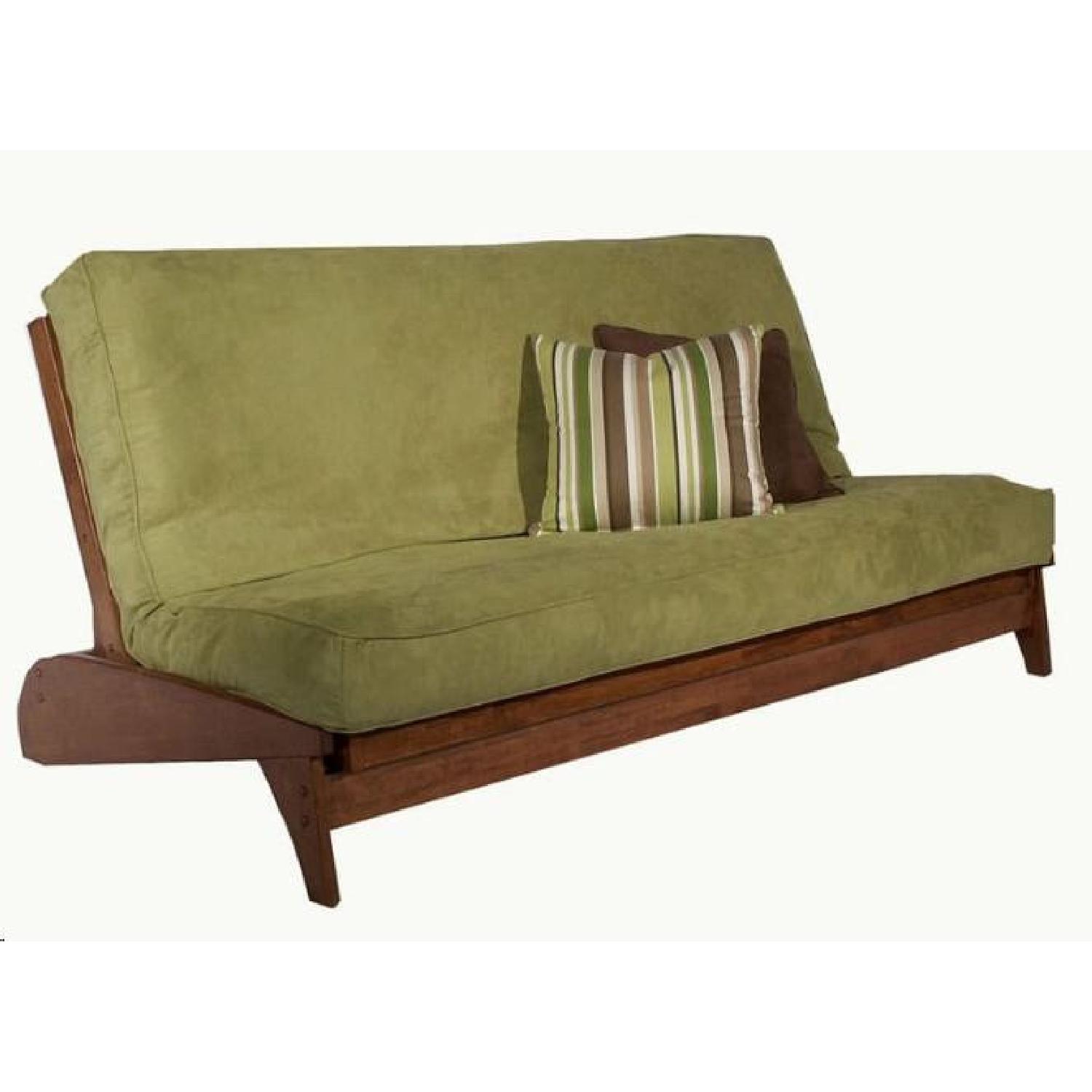 Strata Furniture Dark Cherry Futon Frame - AptDeco