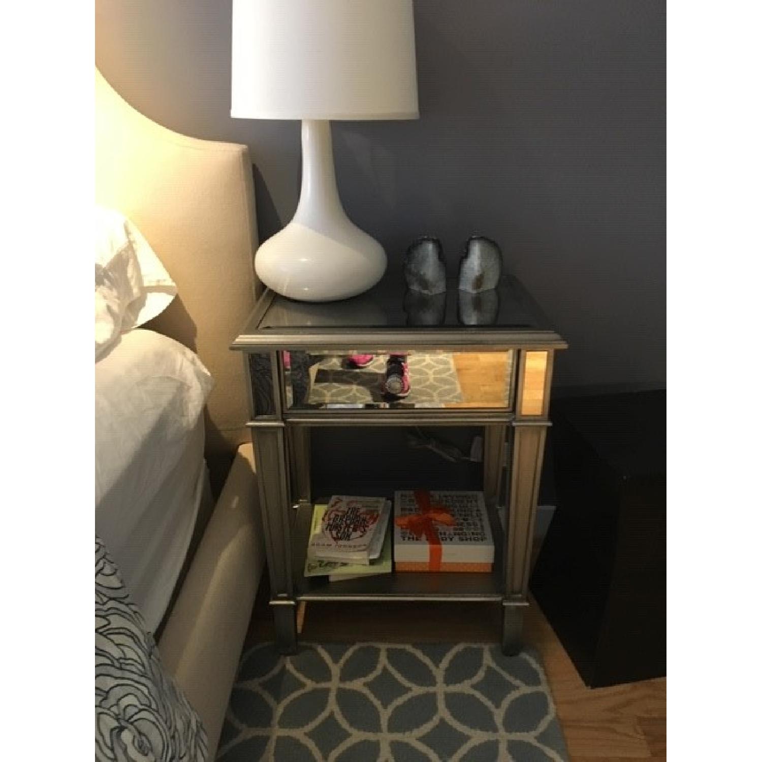 Pier 1 Hayworth Mirrored Silver Nightstand - AptDeco