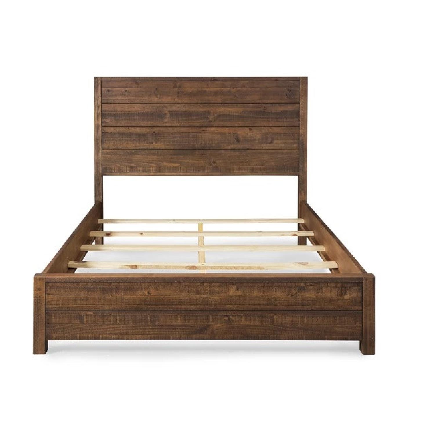 Grain Wood Furniture Rustic Style Queen Size Bed Frame - AptDeco
