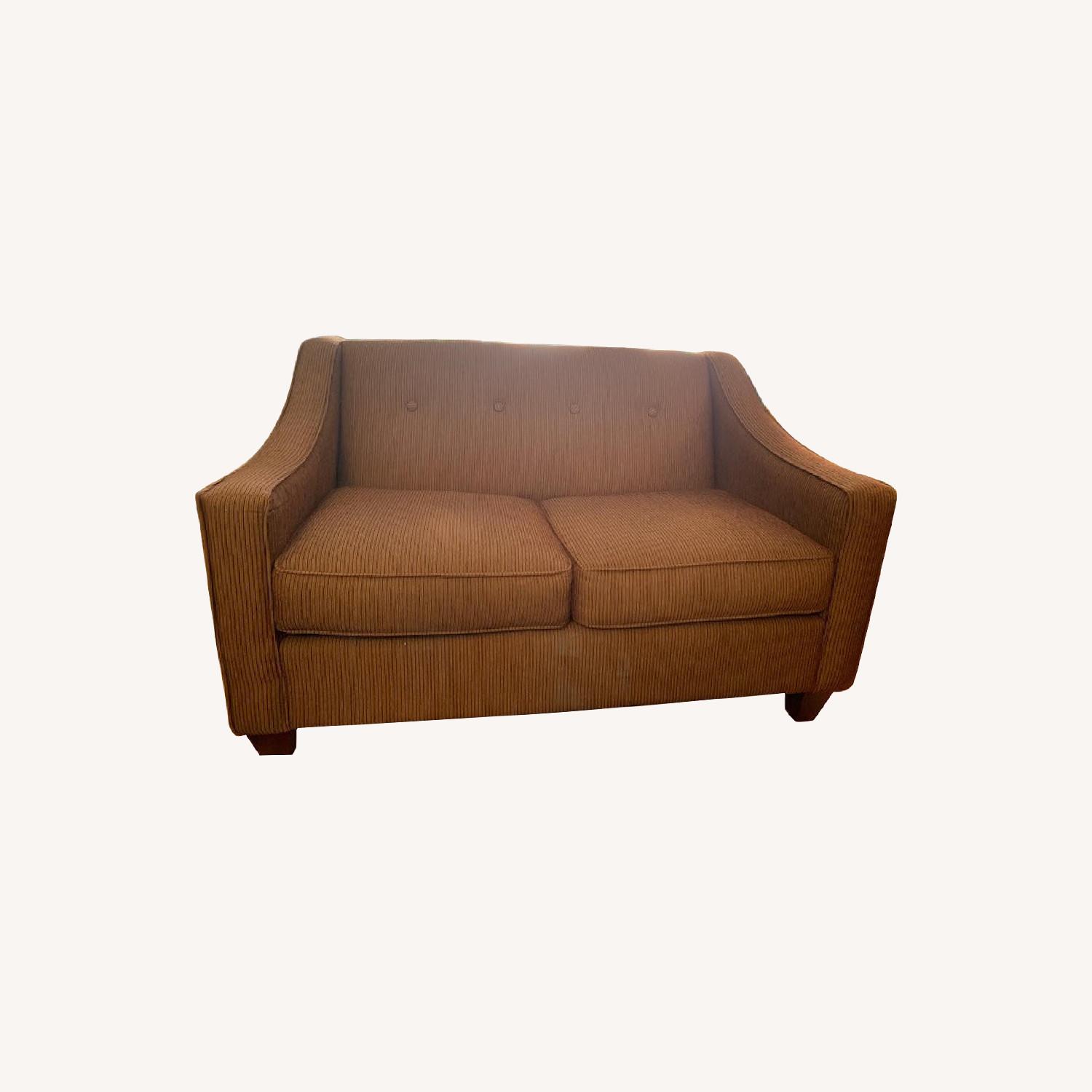 Craftmaster Furniture Brown Fabric Loveseat - AptDeco