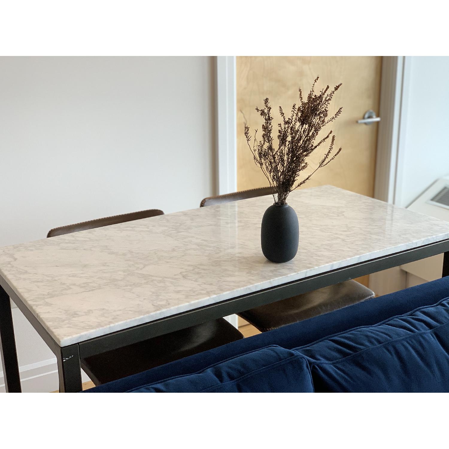 West Elm Box Frame Marble Counter Table - AptDeco