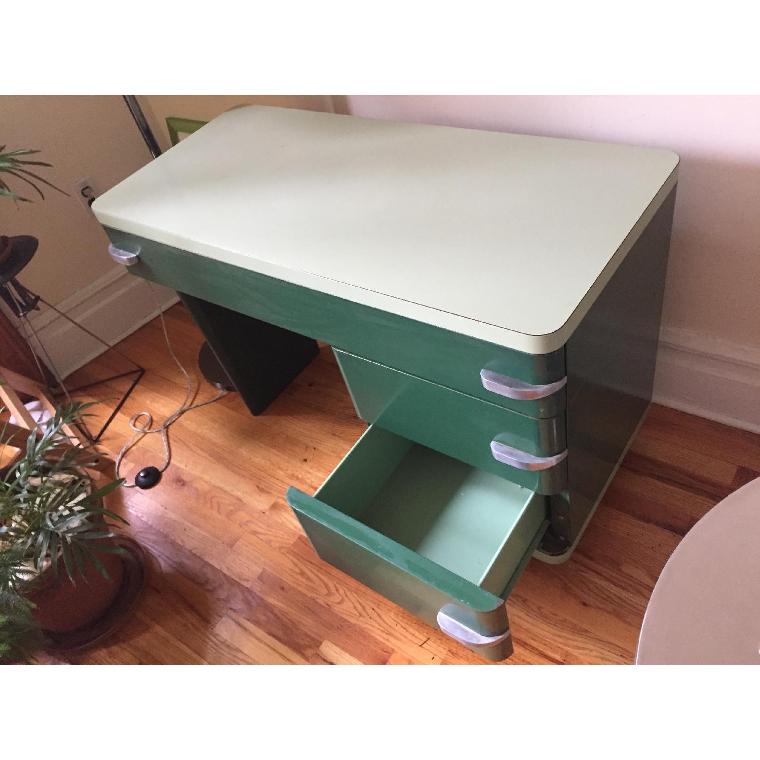 Royal Chrome Machine Age Metal Desk. - AptDeco