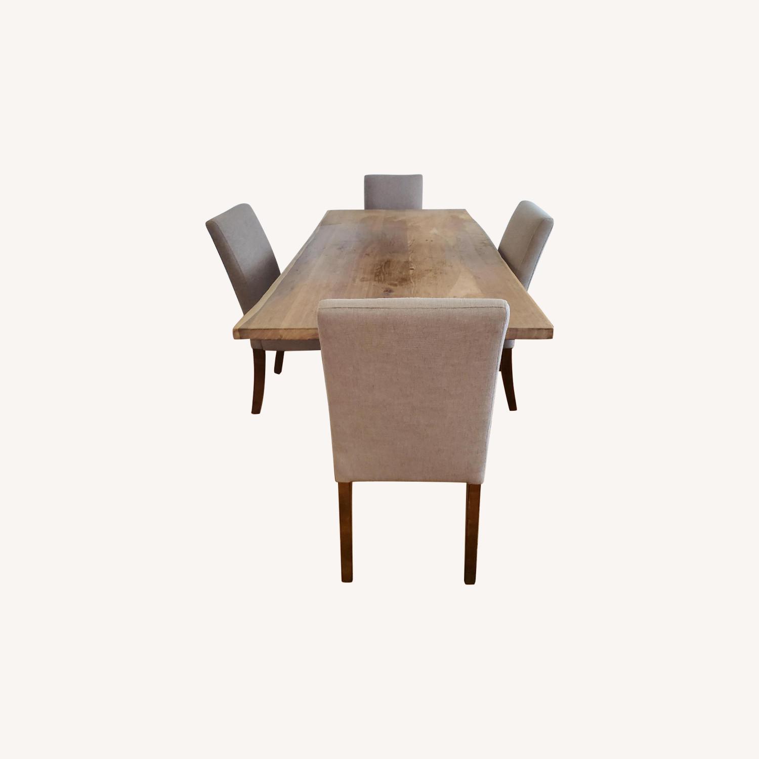 Crate and Barrel wood table and chairs - AptDeco