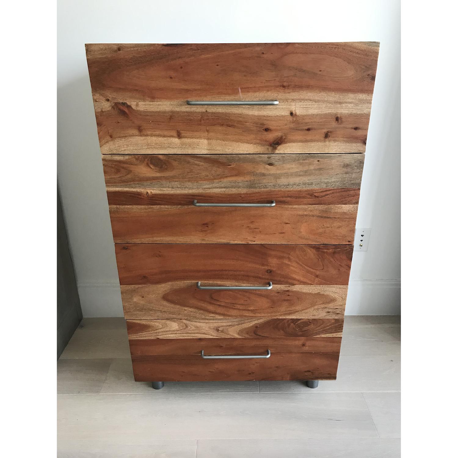 CB2 Link Acacia Tall Chest - AptDeco