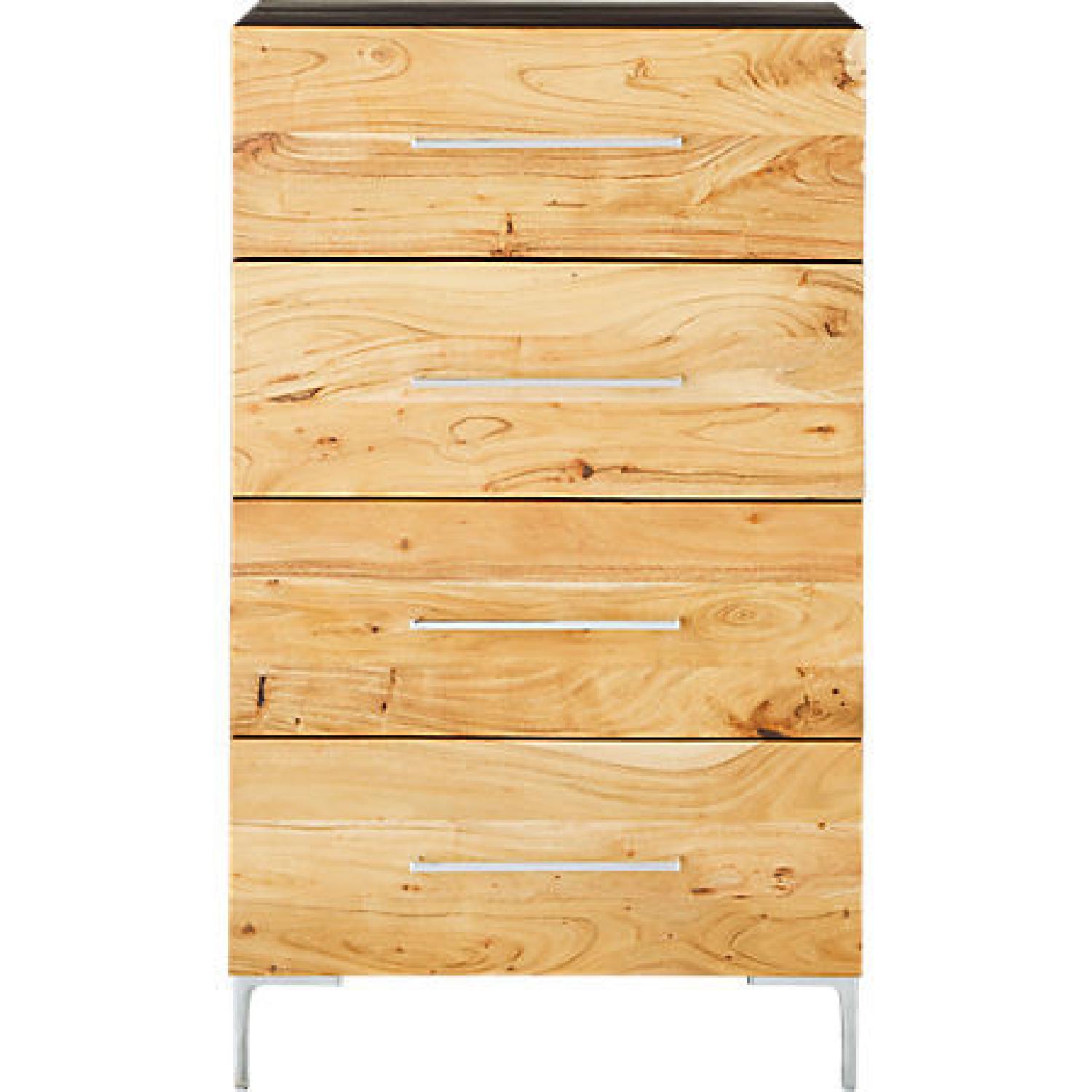 CB2 Link Acacia Tall Chest - AptDeco