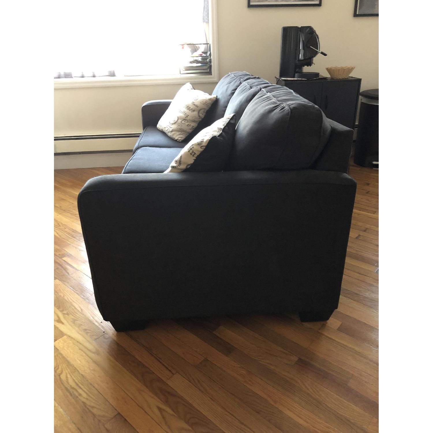 Dark Grey 3-Seater Fabric Sofa - AptDeco