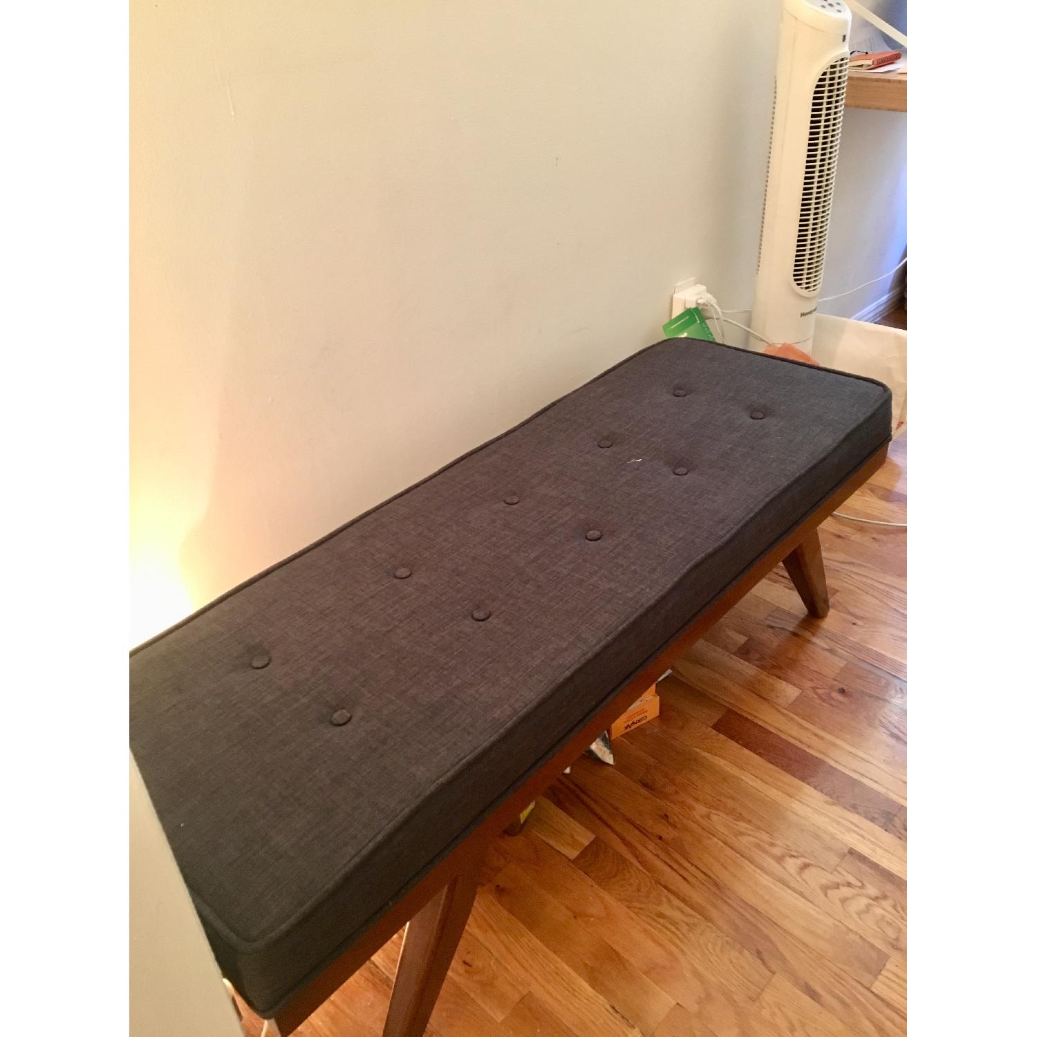 Harbin Upholstered Wood Bench - AptDeco