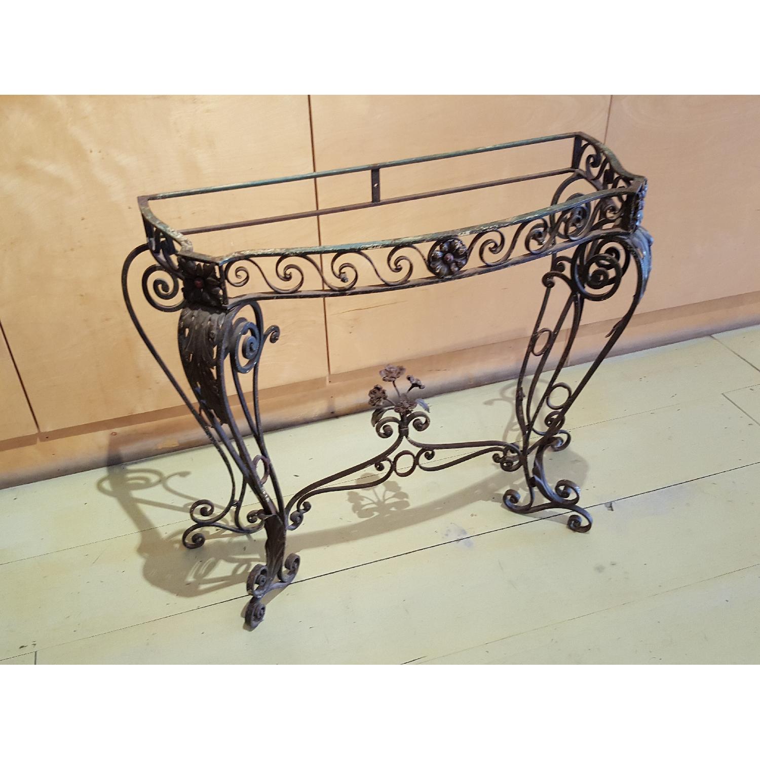 Vintage Wrought Iron Console - AptDeco