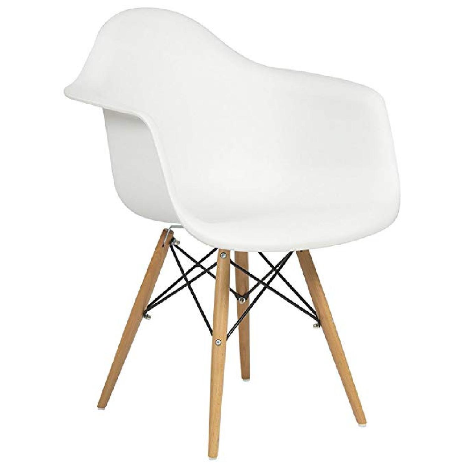 White Modern Eames Style Arm Chair - AptDeco