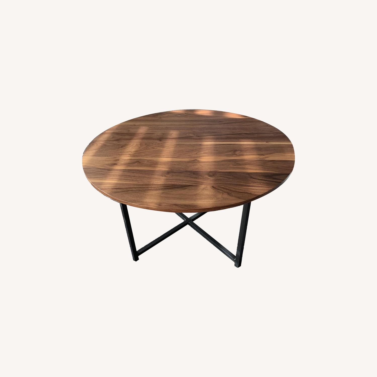 Room Board Round Walnut Coffee Table AptDeco