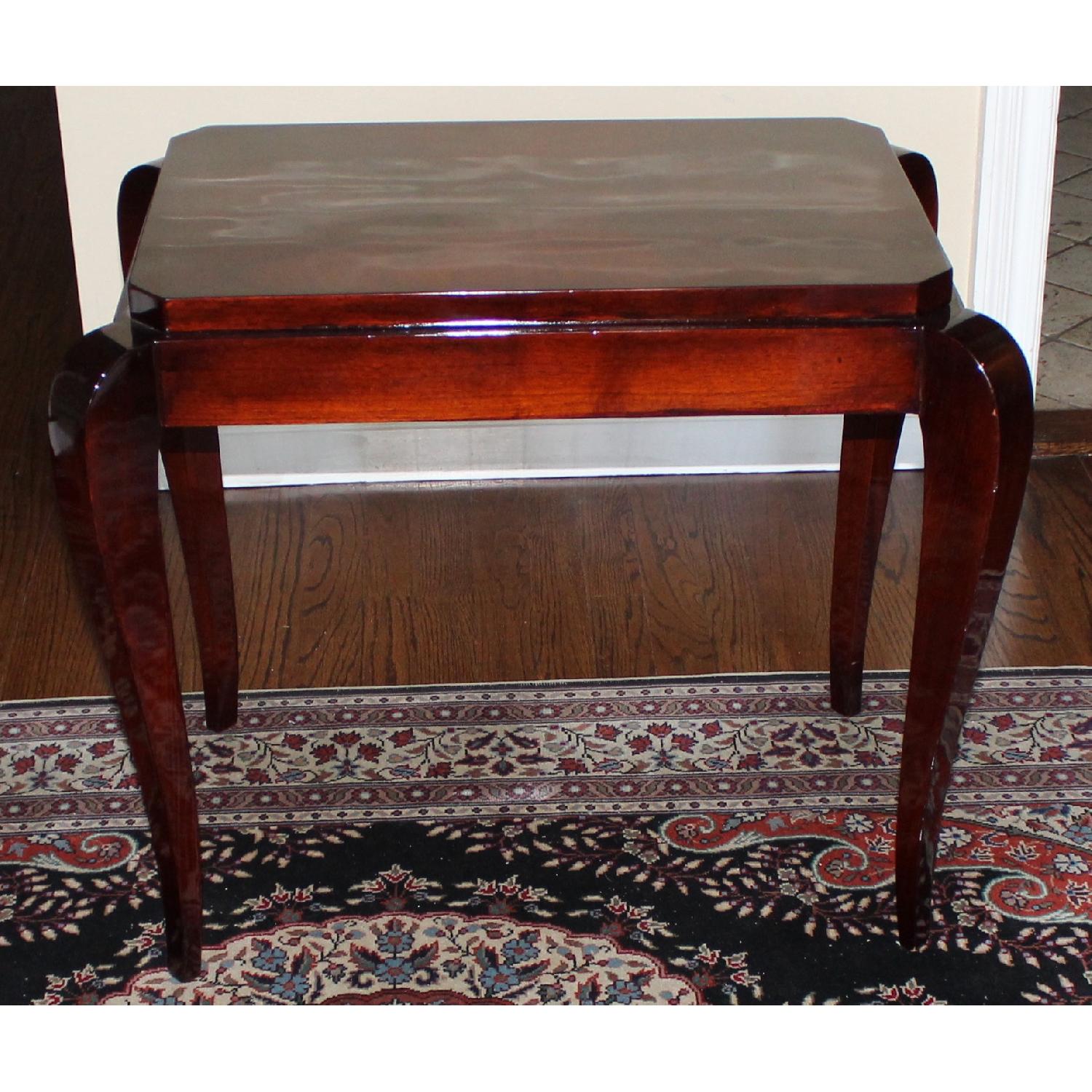 Gracious Art Deco Side Table w/ Tapered Legs - AptDeco