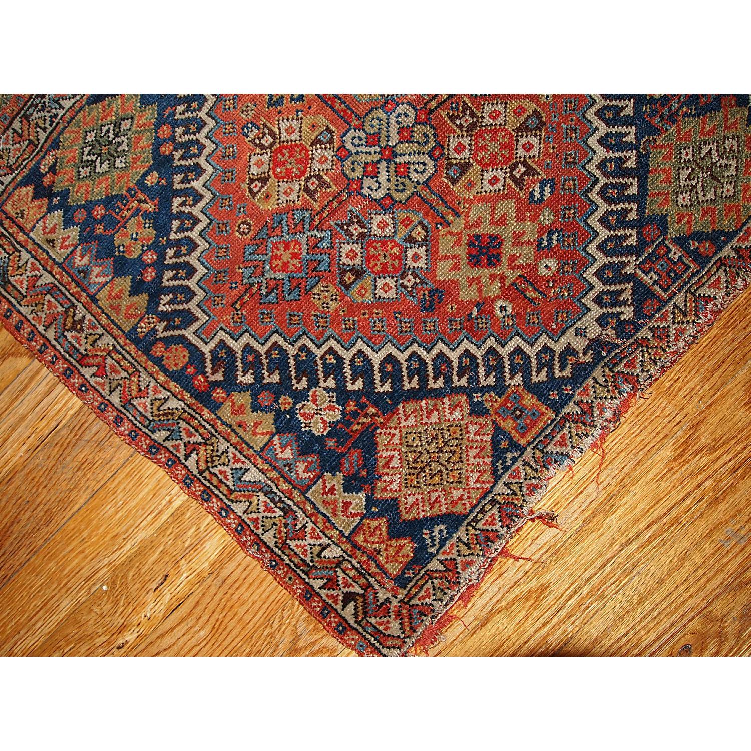 Handmade Antique Collectible Persian Gashkai Bag Face Rug - AptDeco
