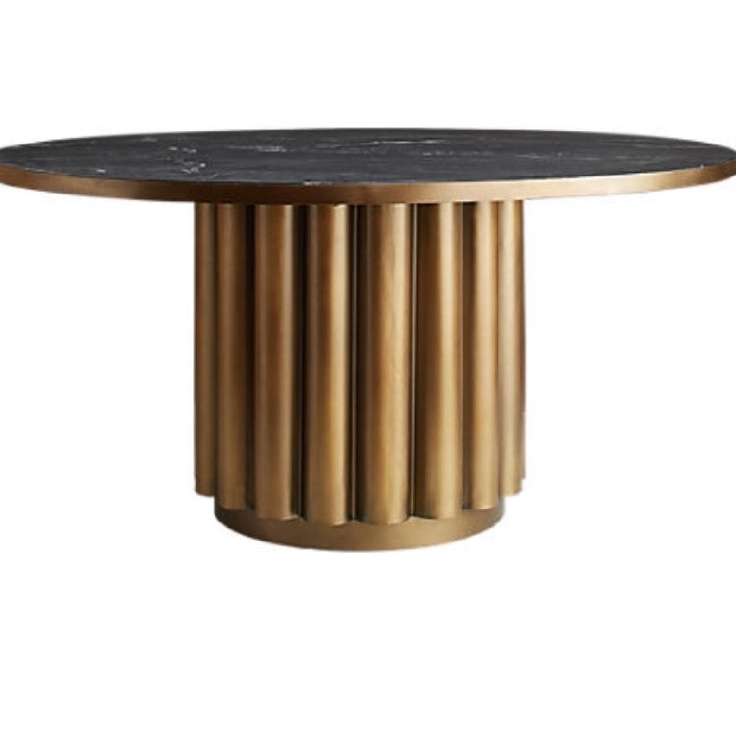 CB2 Cypher Black Marble Dining Table - AptDeco
