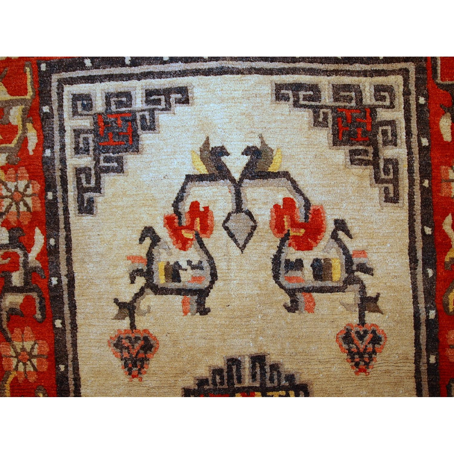 Handmade Vintage Mongolian Rug - AptDeco