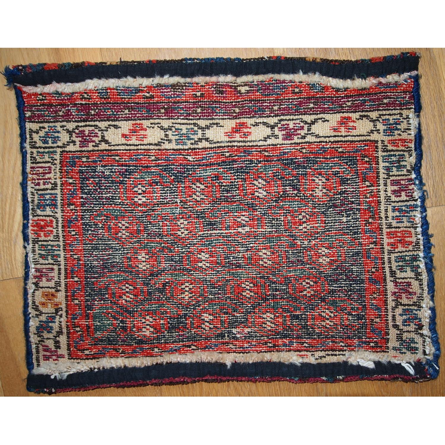 Handmade Antique Collectible Persian Malayer Bag Face Rug - AptDeco
