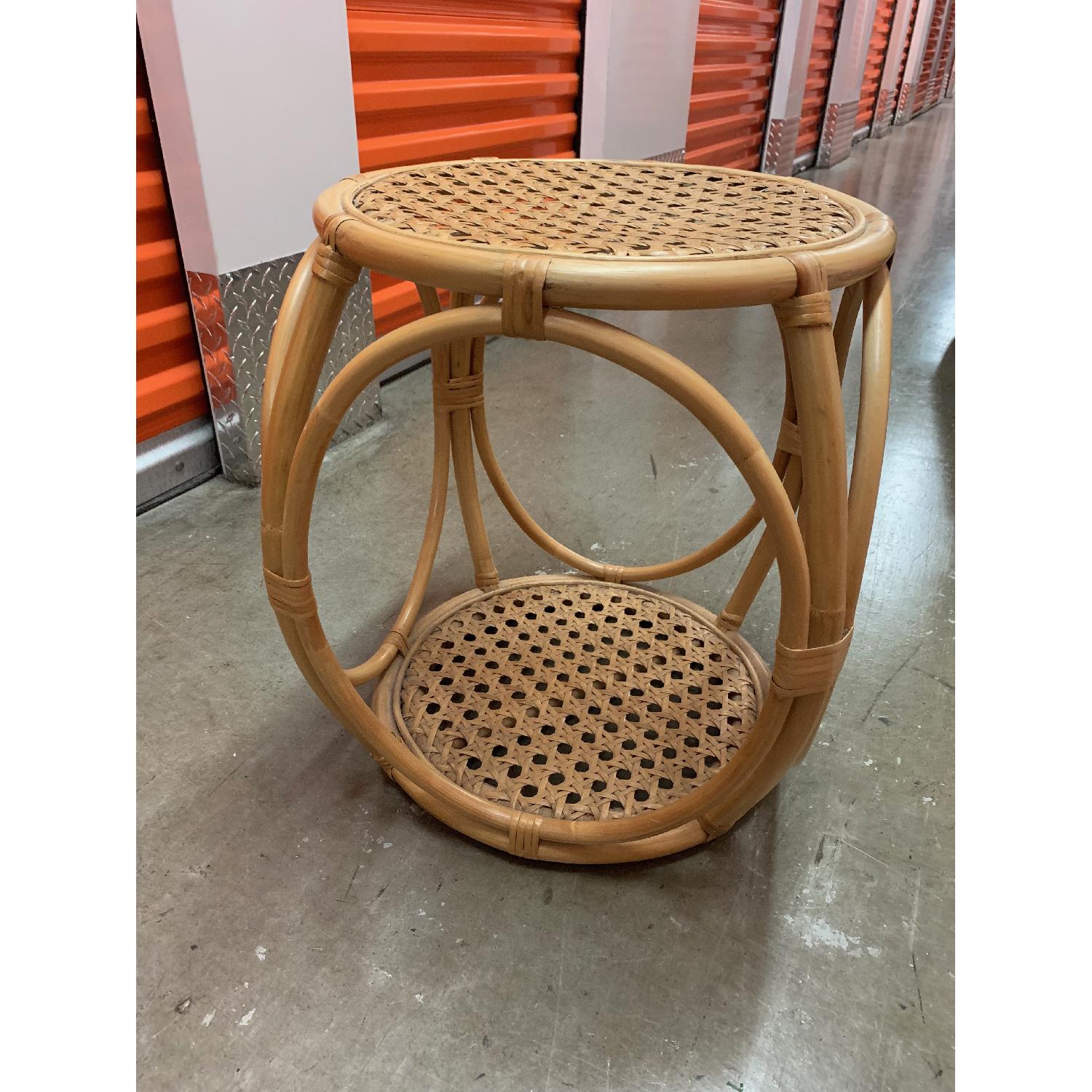 Serena & Lily Elsa Wicker Side Table - AptDeco