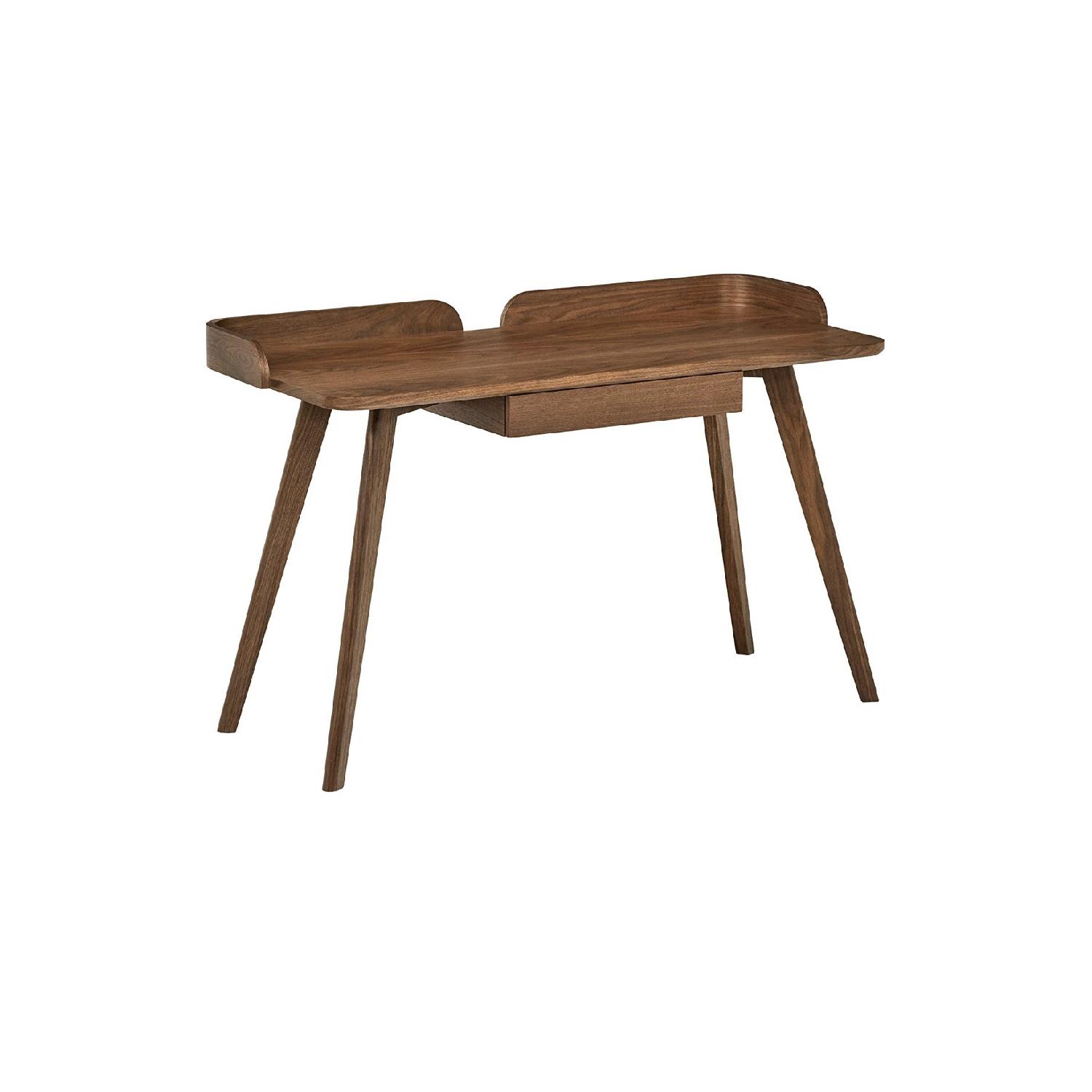 Rivet Mid-Century Curved Wood Desk - AptDeco