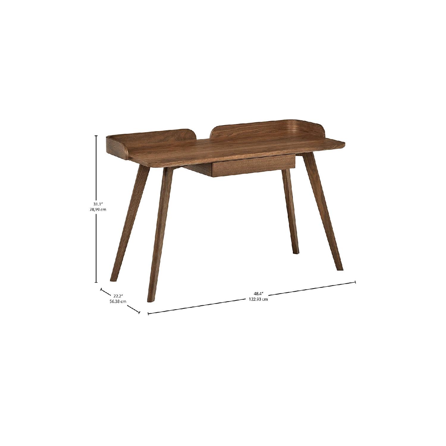 Rivet Mid Century Curved Wood Desk