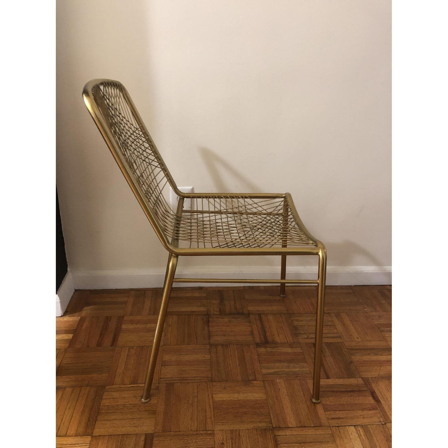 CB2 Alpha Brass Chairs - AptDeco