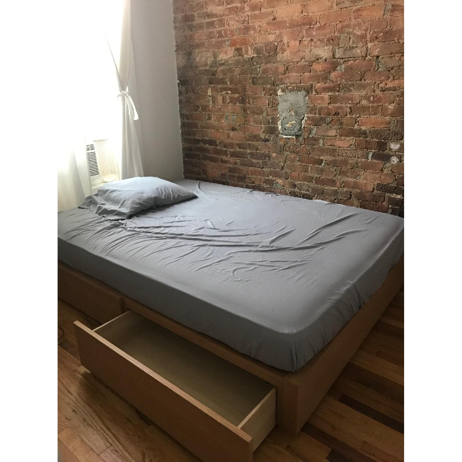 Muji Oak Double Storage Bed - AptDeco