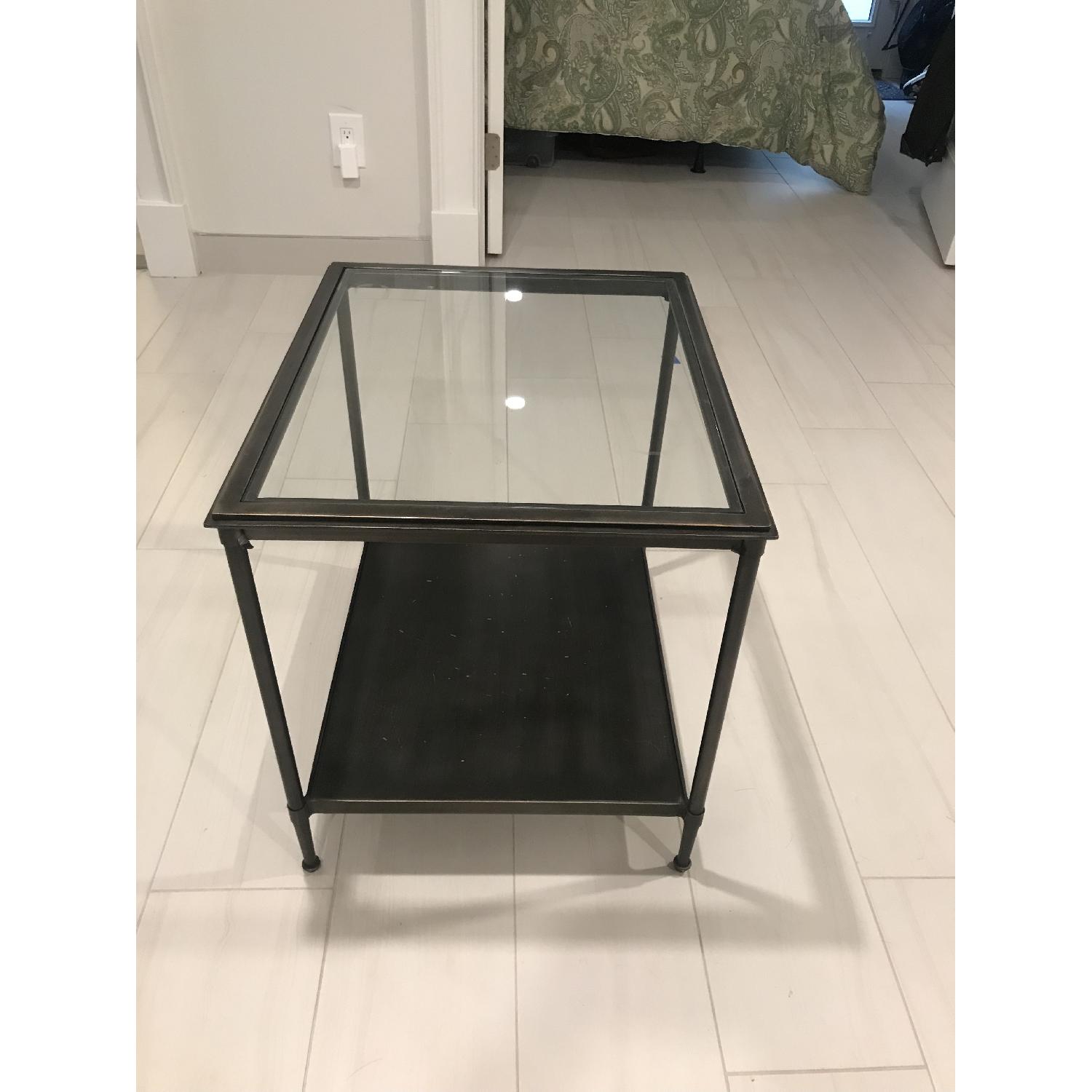 Crate and barrel glass side table store