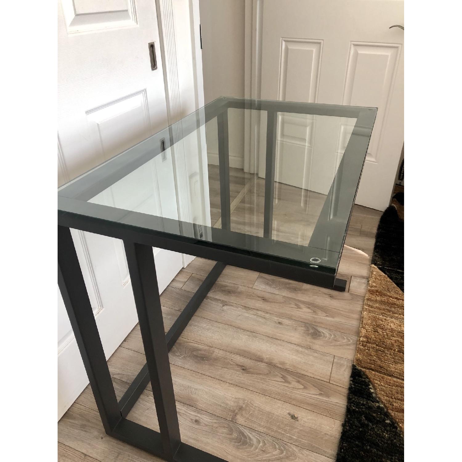 Crate & Barrel Pilsen Glass Top Desk - AptDeco