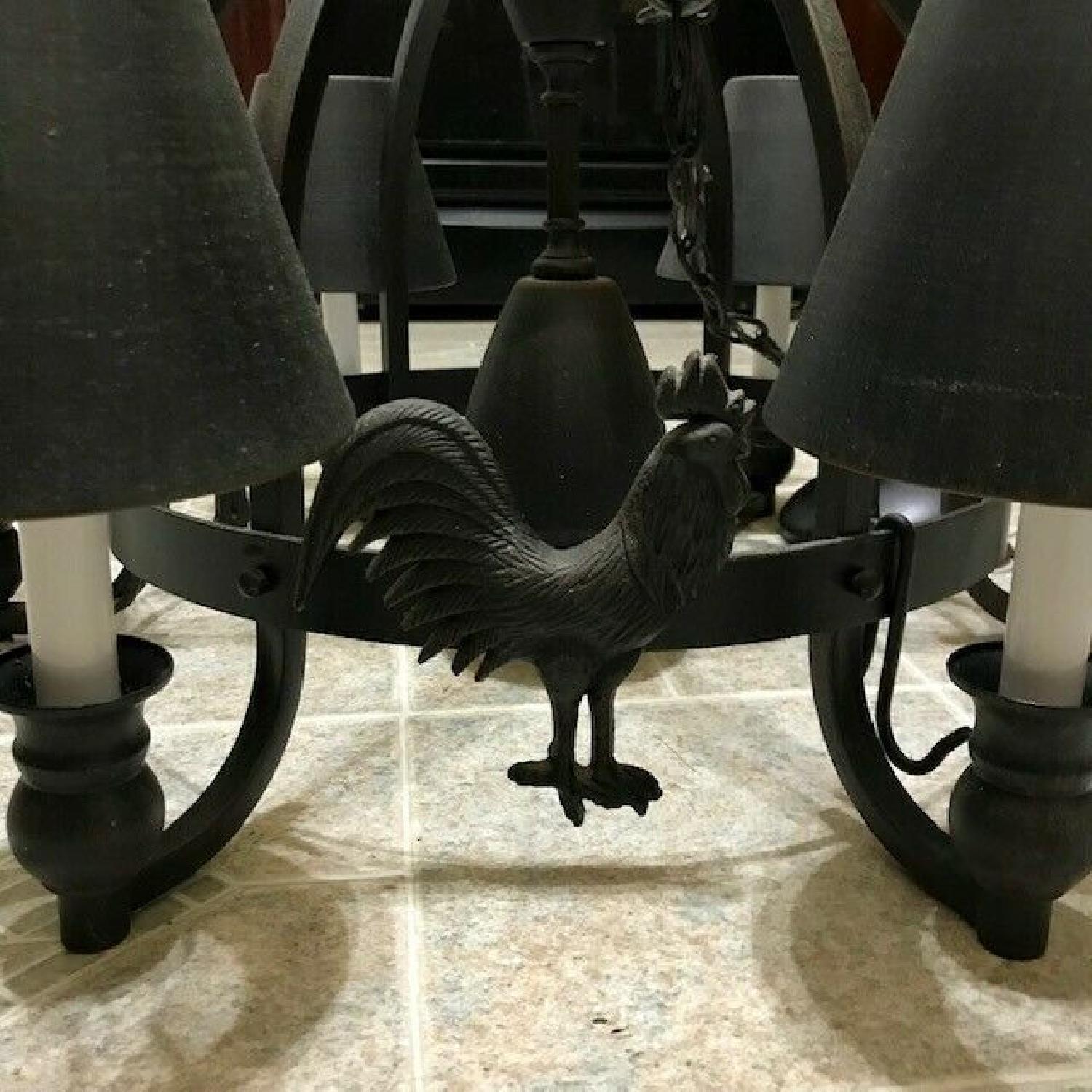 Vintage 7 Light Rooster Chandelier Lamp - AptDeco