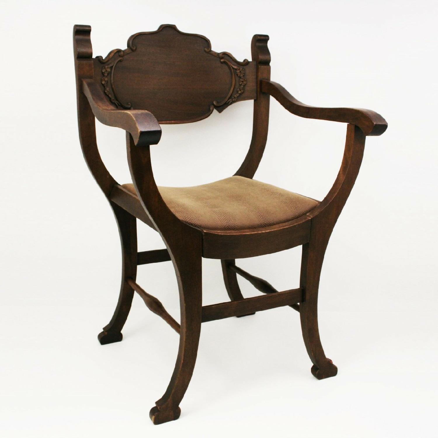 Vintage Wood Arm Chair - AptDeco