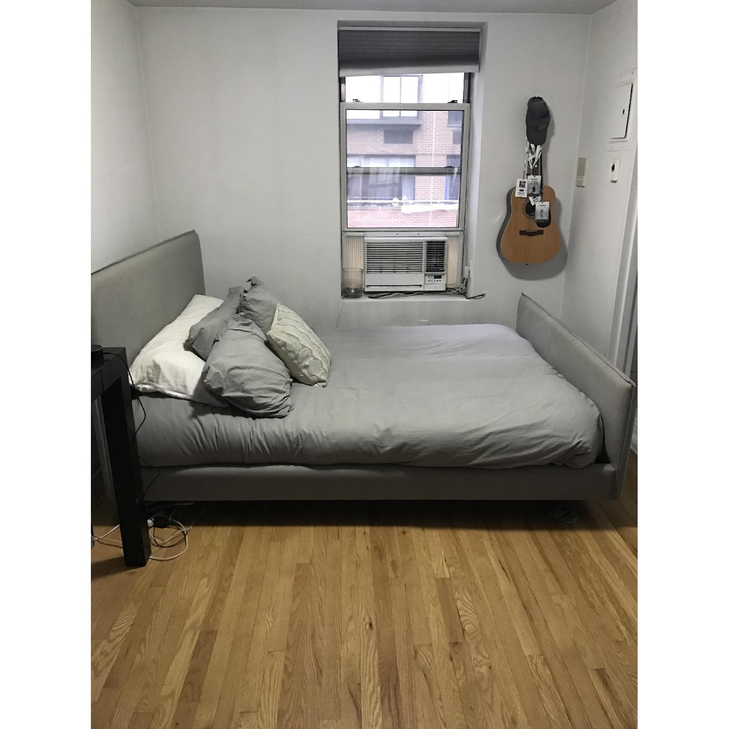 CB2 Facade Queen Gray Bed Frame - AptDeco