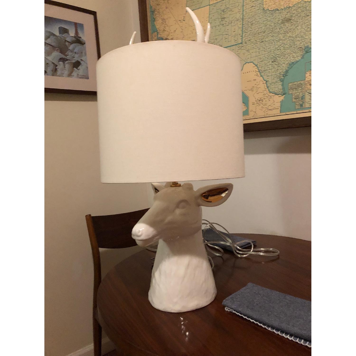 West Elm Ceramic Nature Stag Table Lamp - AptDeco