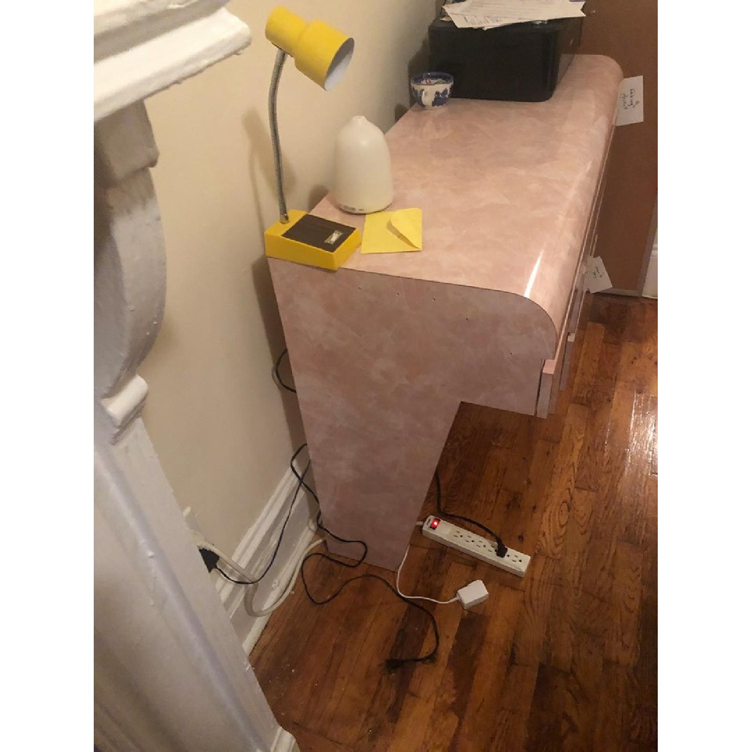 Vintage Pink Laminate 80s Desk - AptDeco