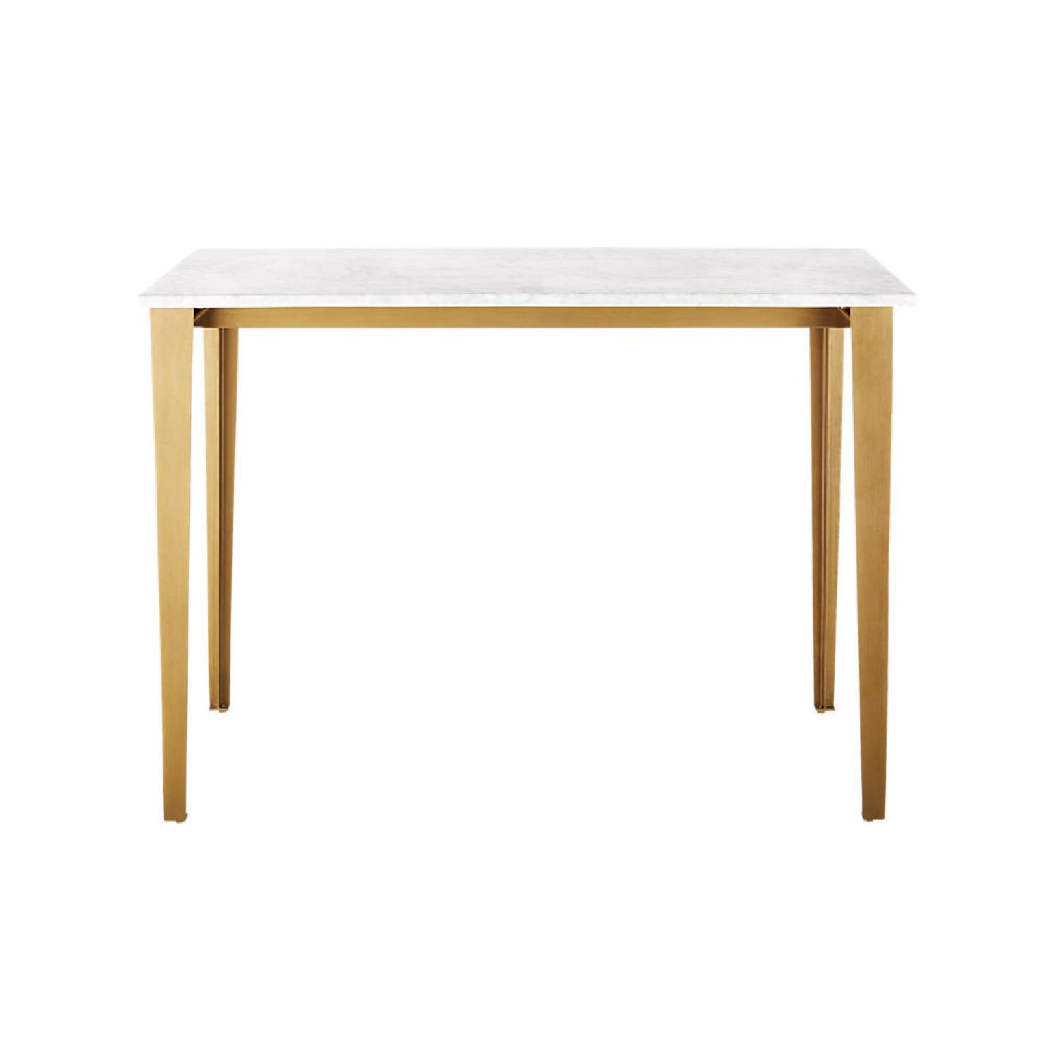CB2 Marble & Brass High Dining Table - AptDeco