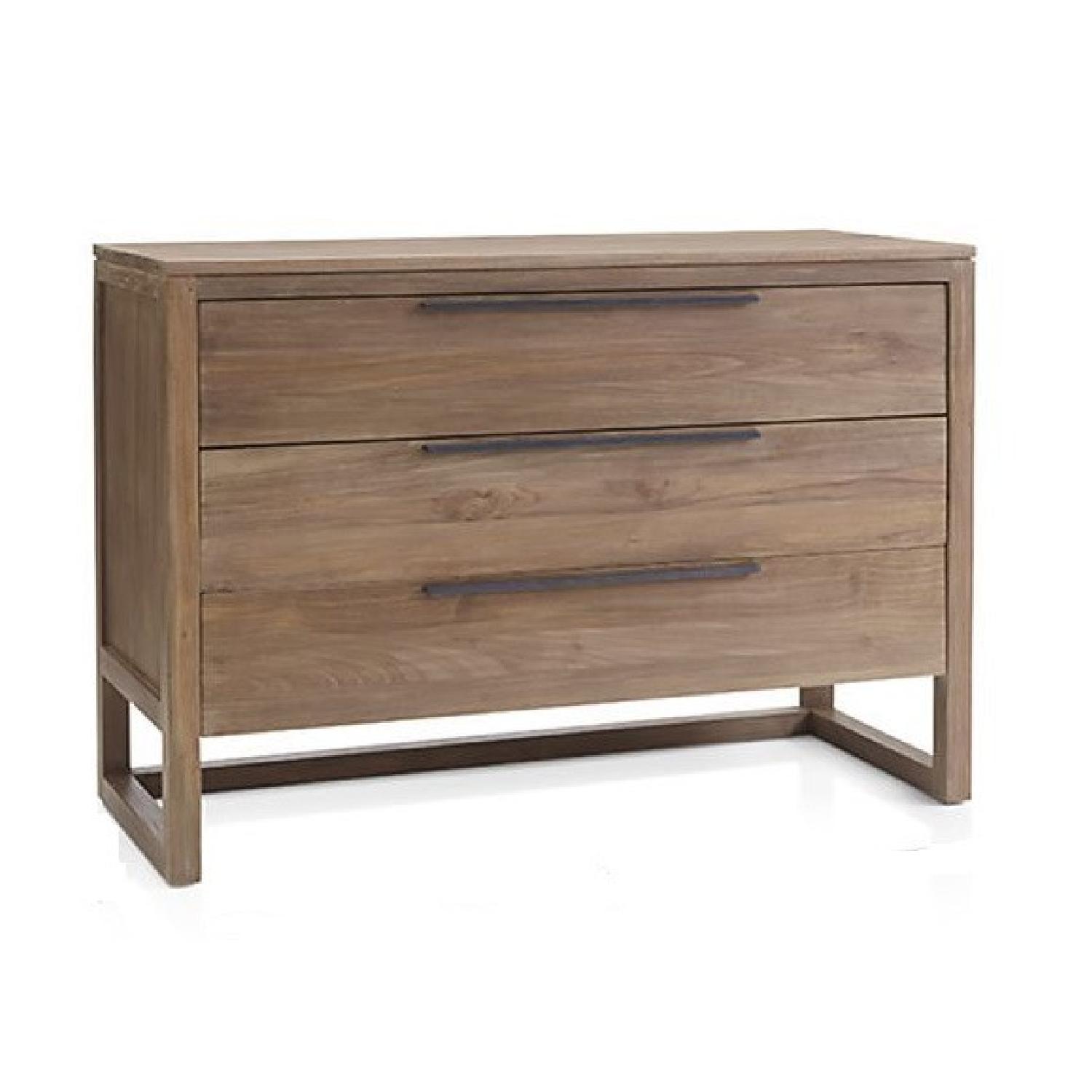 Crate & Barrel Linea II Natural 3-Drawer Chest - AptDeco