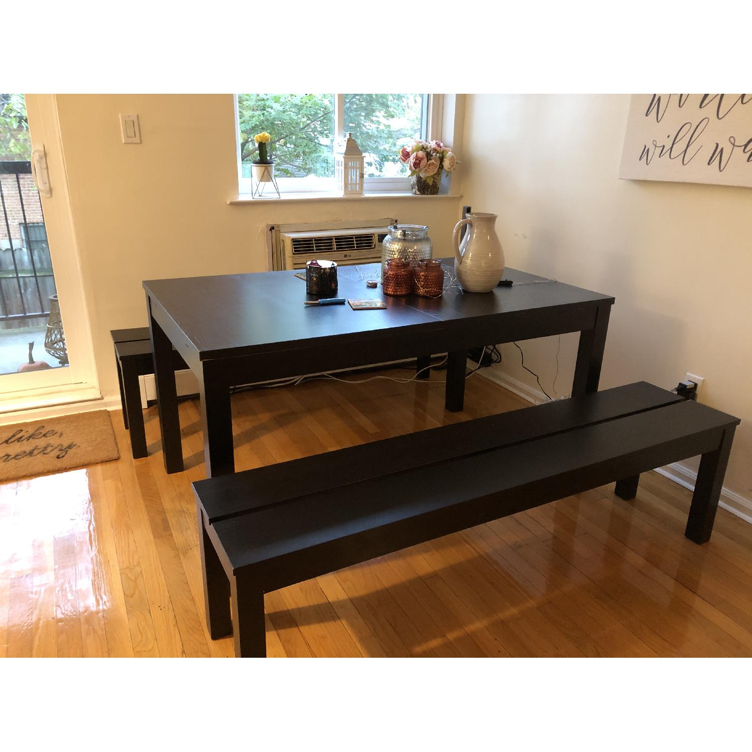 Ikea Dining Table w/ 2 Benches - AptDeco