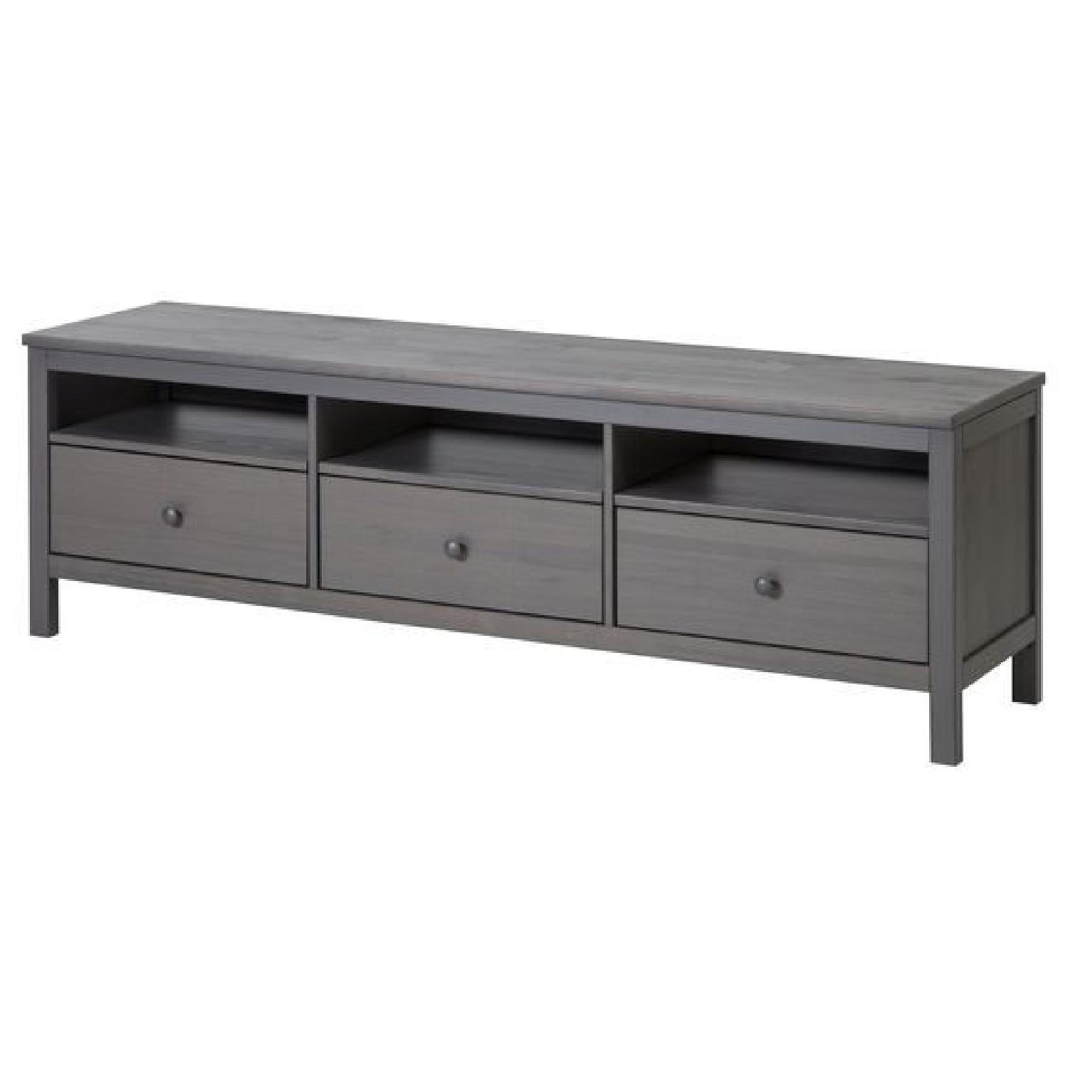 Ikea Hemnes Dark Gray Stained TV Unit - AptDeco