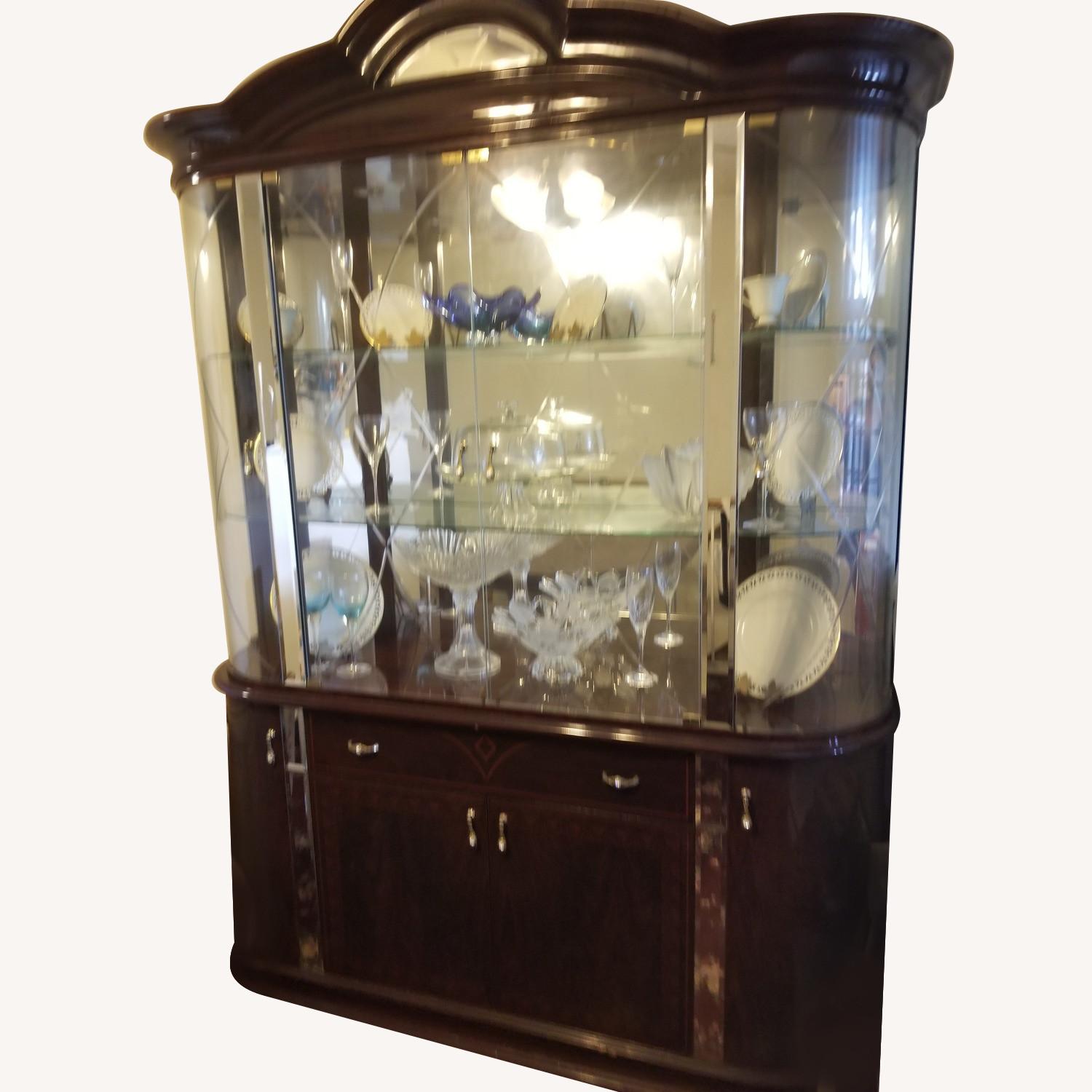 Italian Cherry Wood Dining Curio Cabinet - AptDeco