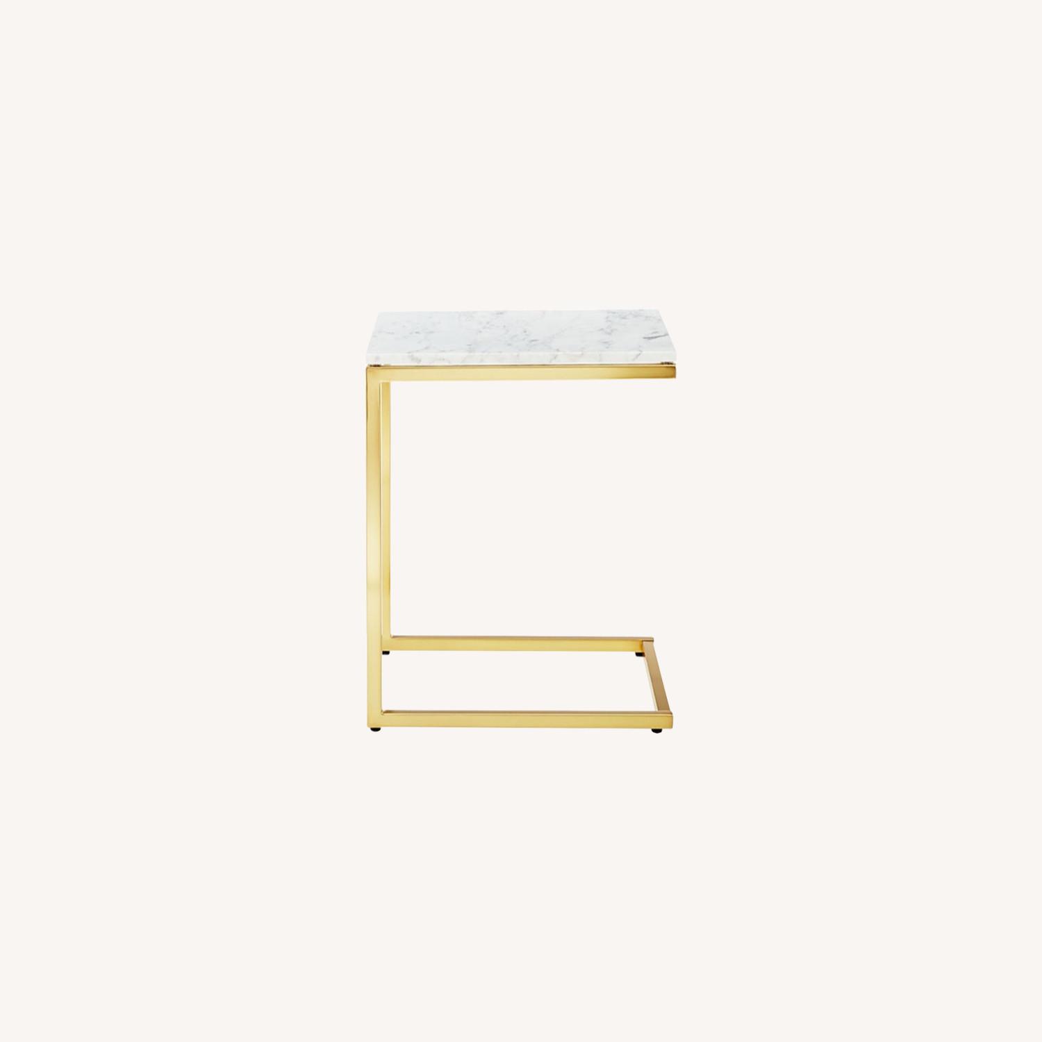 CB2 Marble Brass C Table - AptDeco