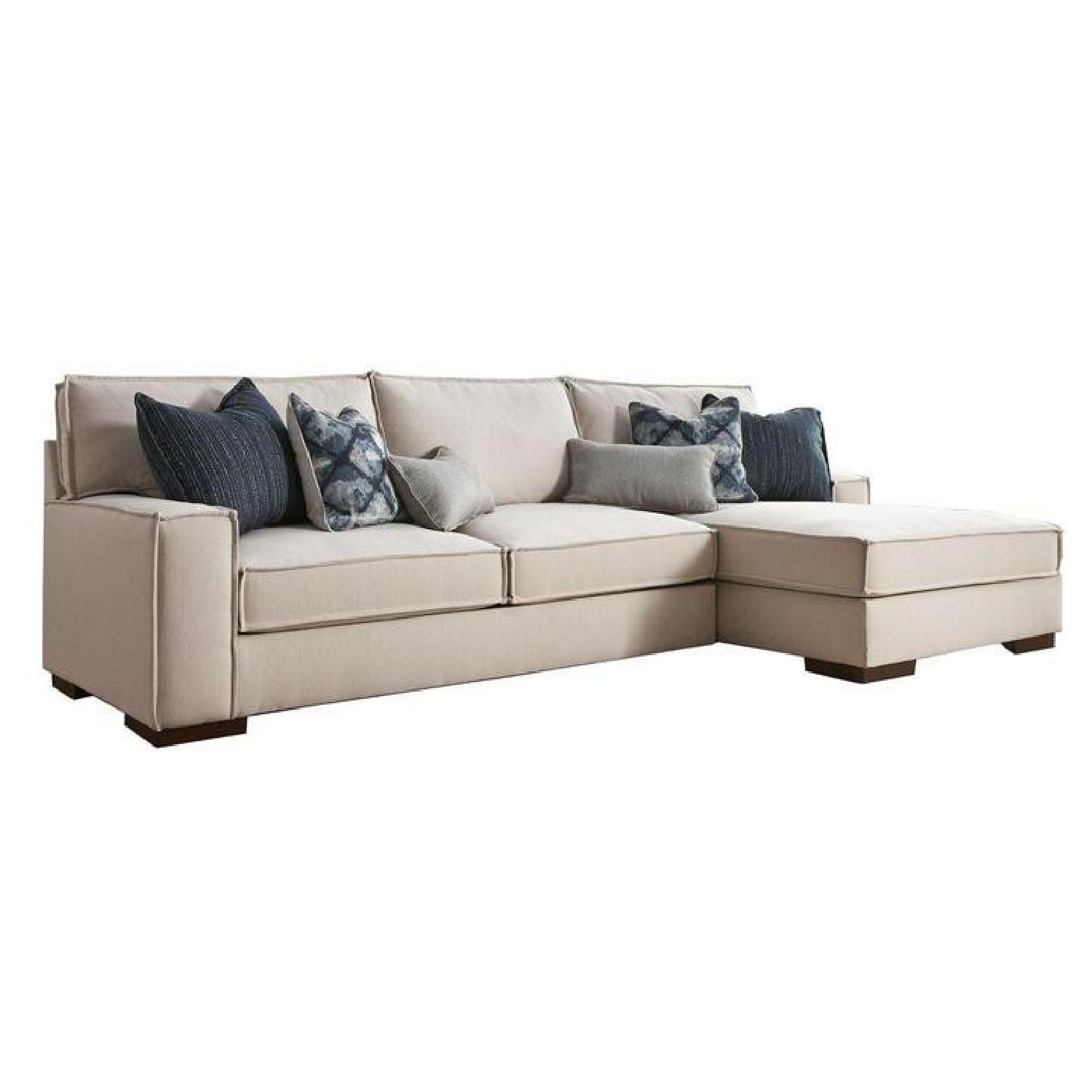 Jennifer Convertibles Modern Neutral Sectional Sofa - AptDeco