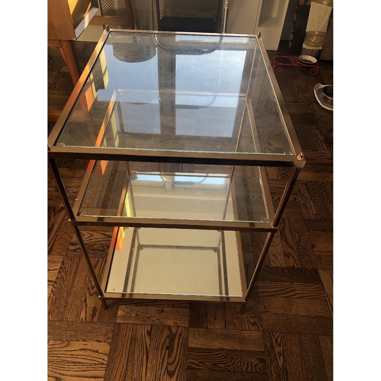 Glass & Metal Side Tables - AptDeco