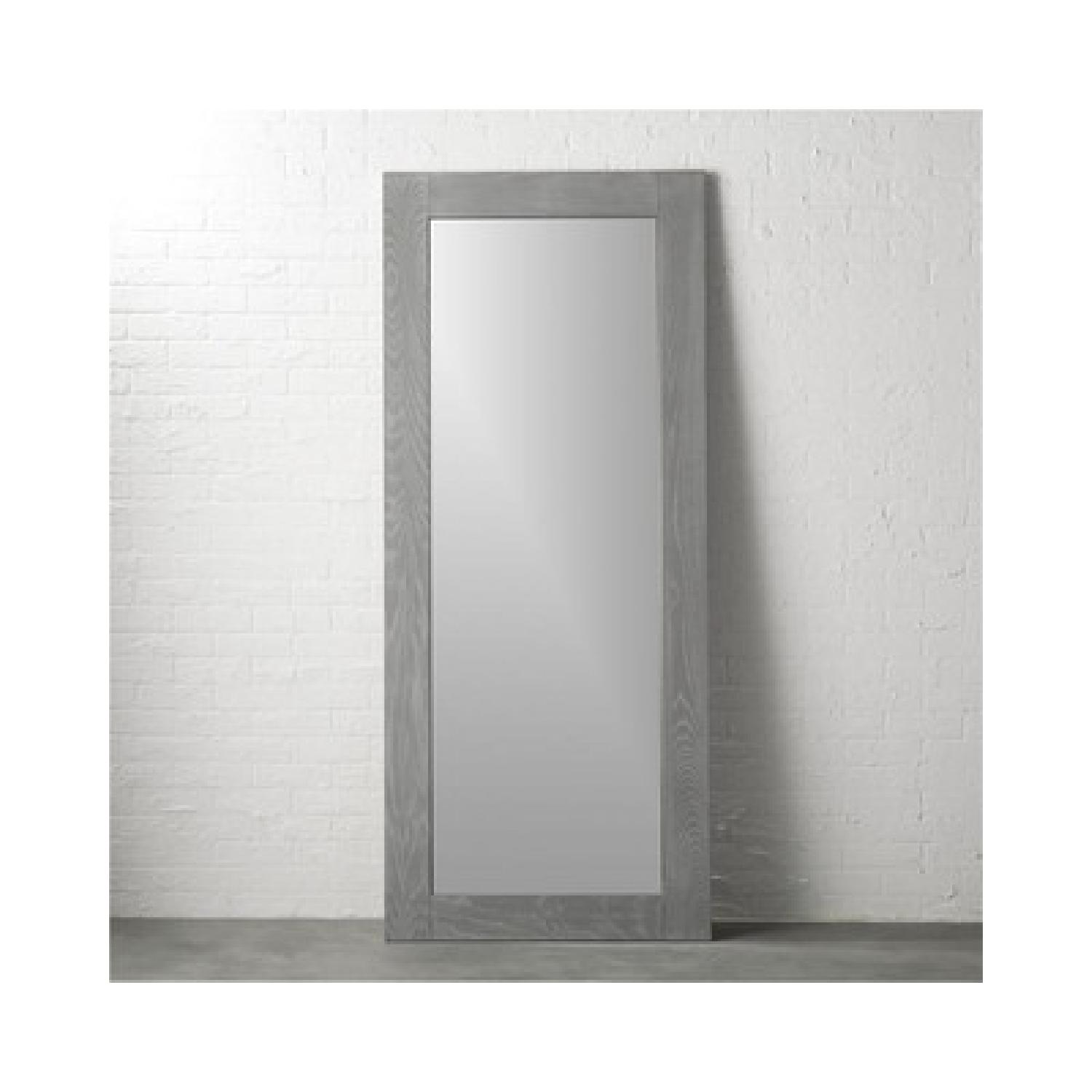 CB2 Large Contemporary Wood Mirror - AptDeco