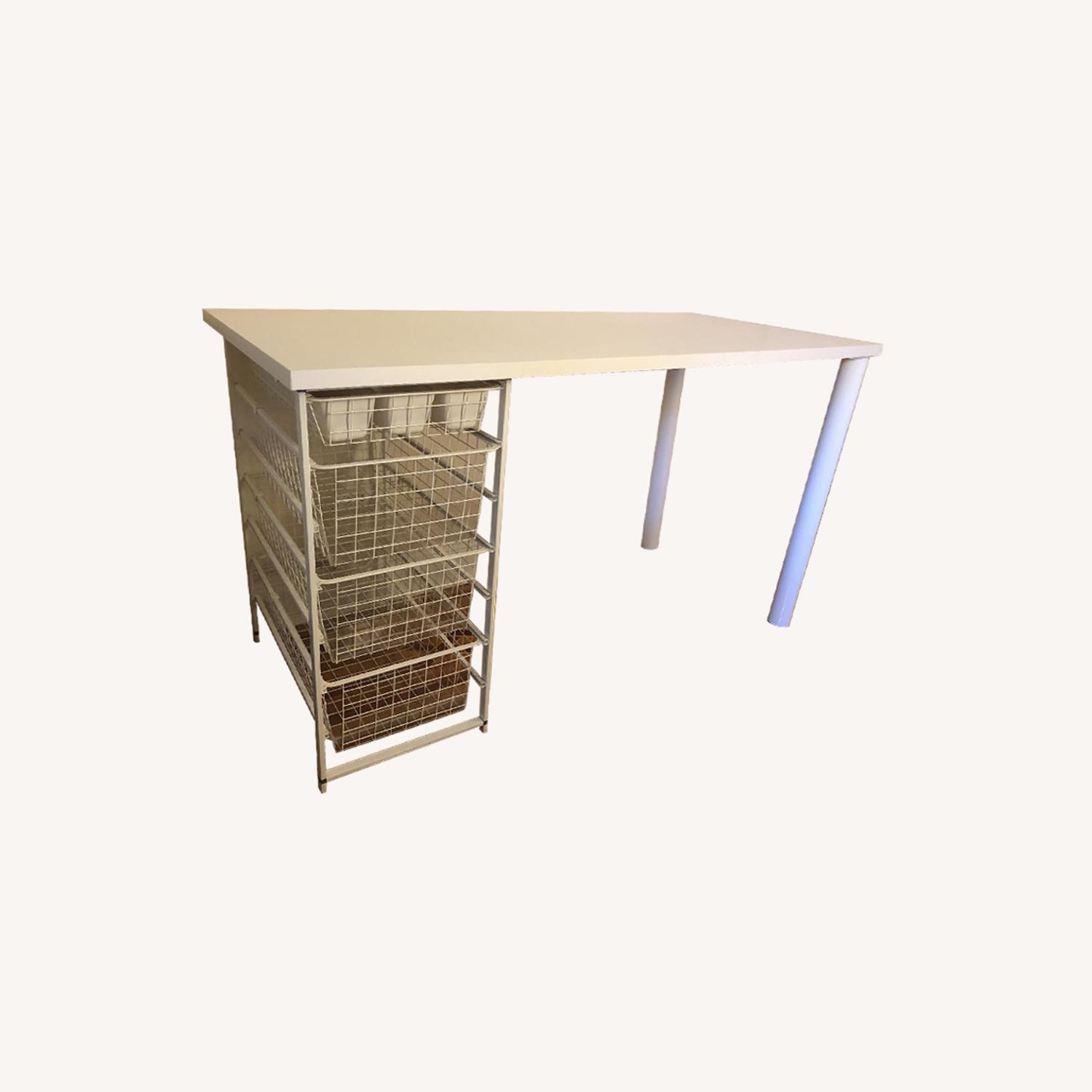 Container Store Elfa White Desk - AptDeco