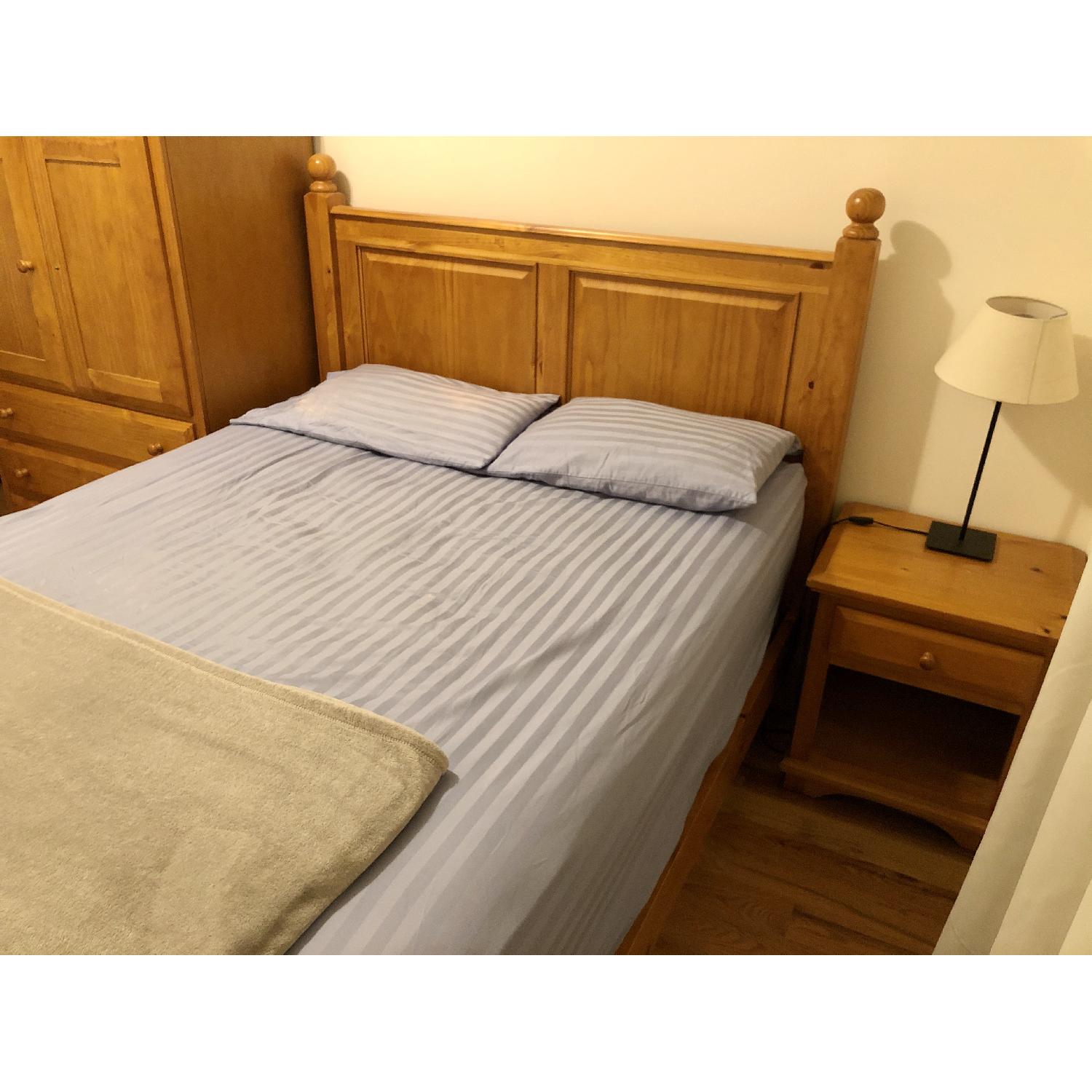 Solid Wood Amish Crafted Queen Bed Frame - AptDeco